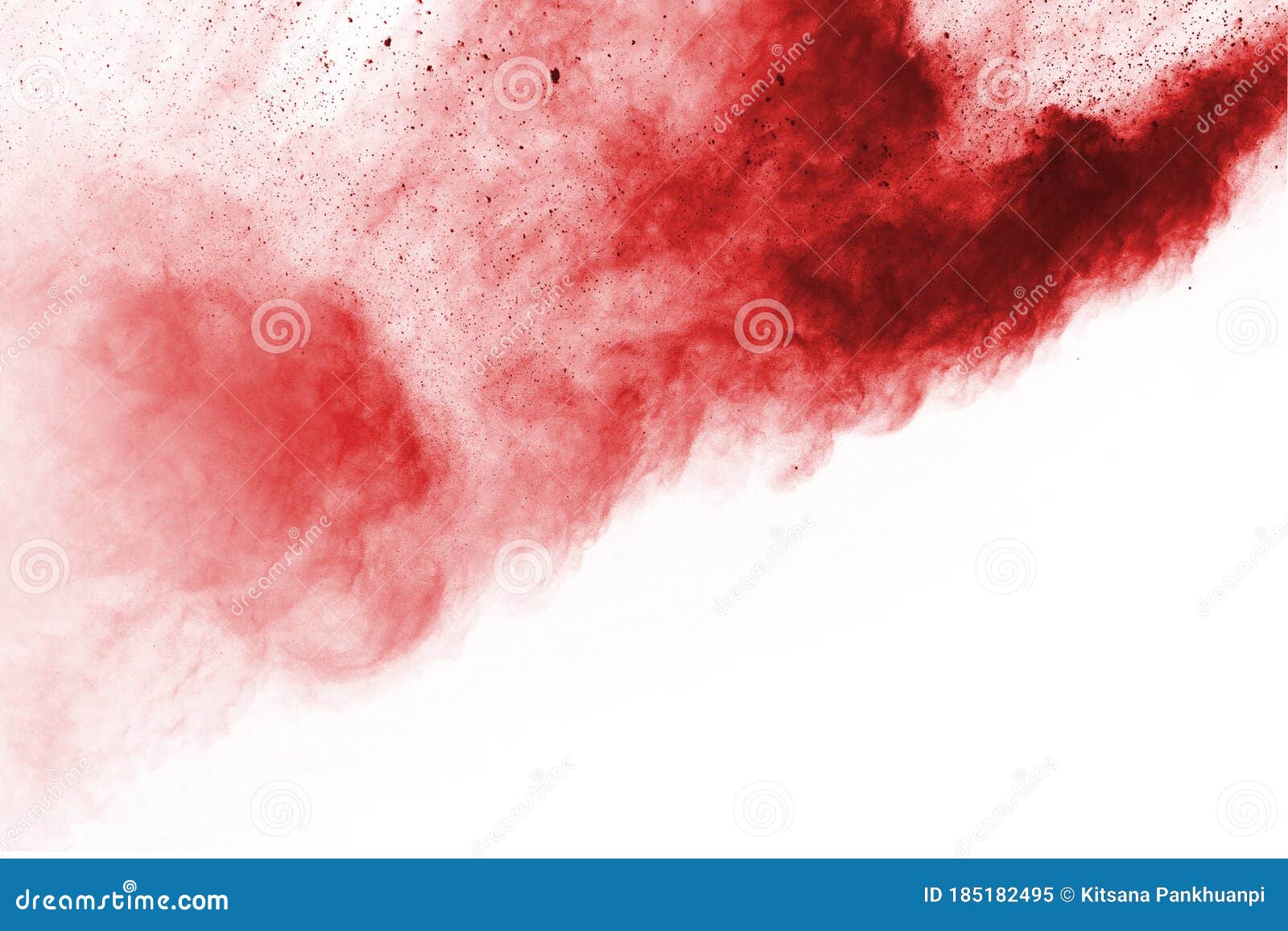 Red Color Powder Explosion on White Background. Stock Image - Image of ...