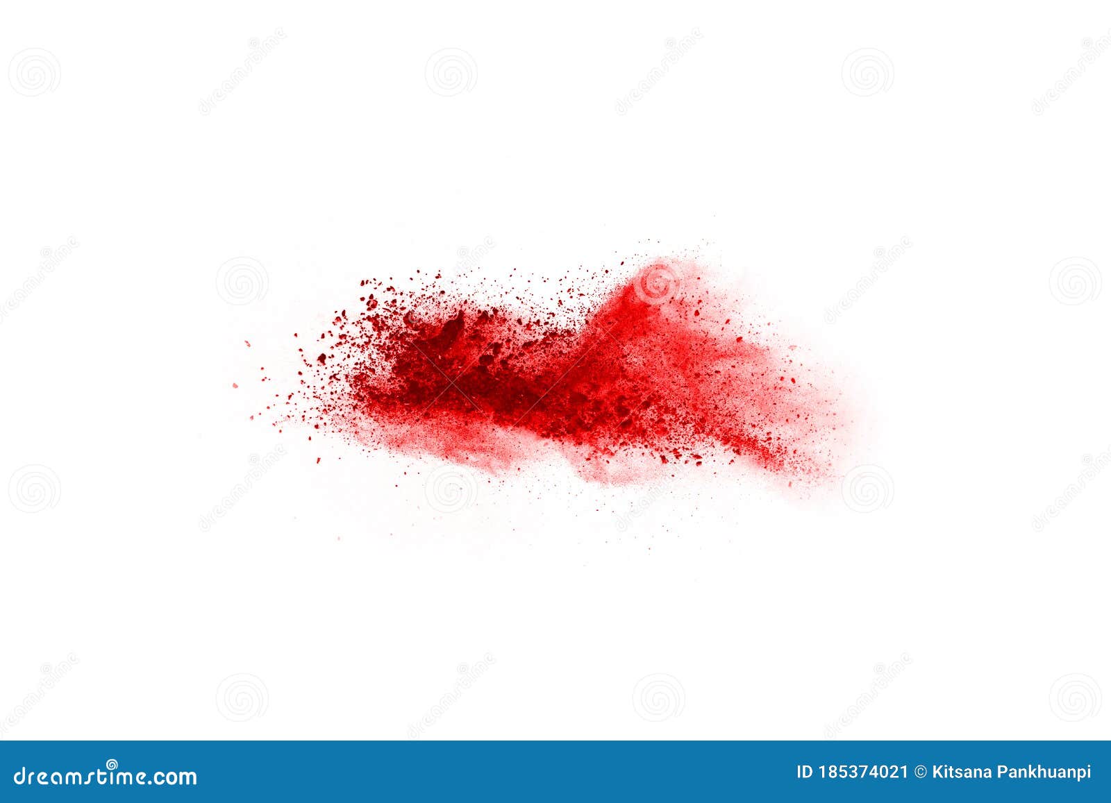 Red Powder Explosion on White Background. Stock Image - Image of ...