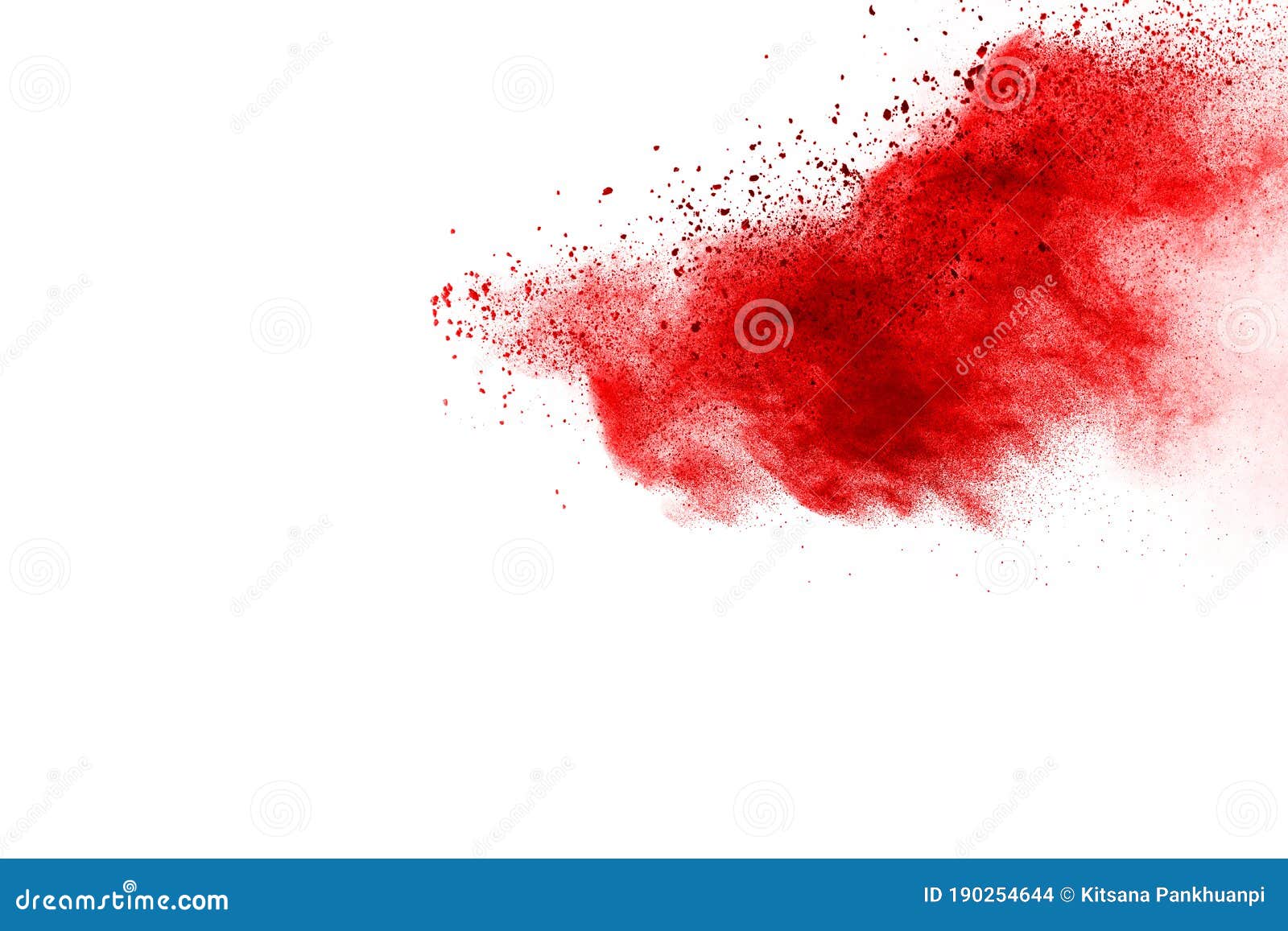 Red Powder Explosion on White Background. Stock Photo - Image of ...