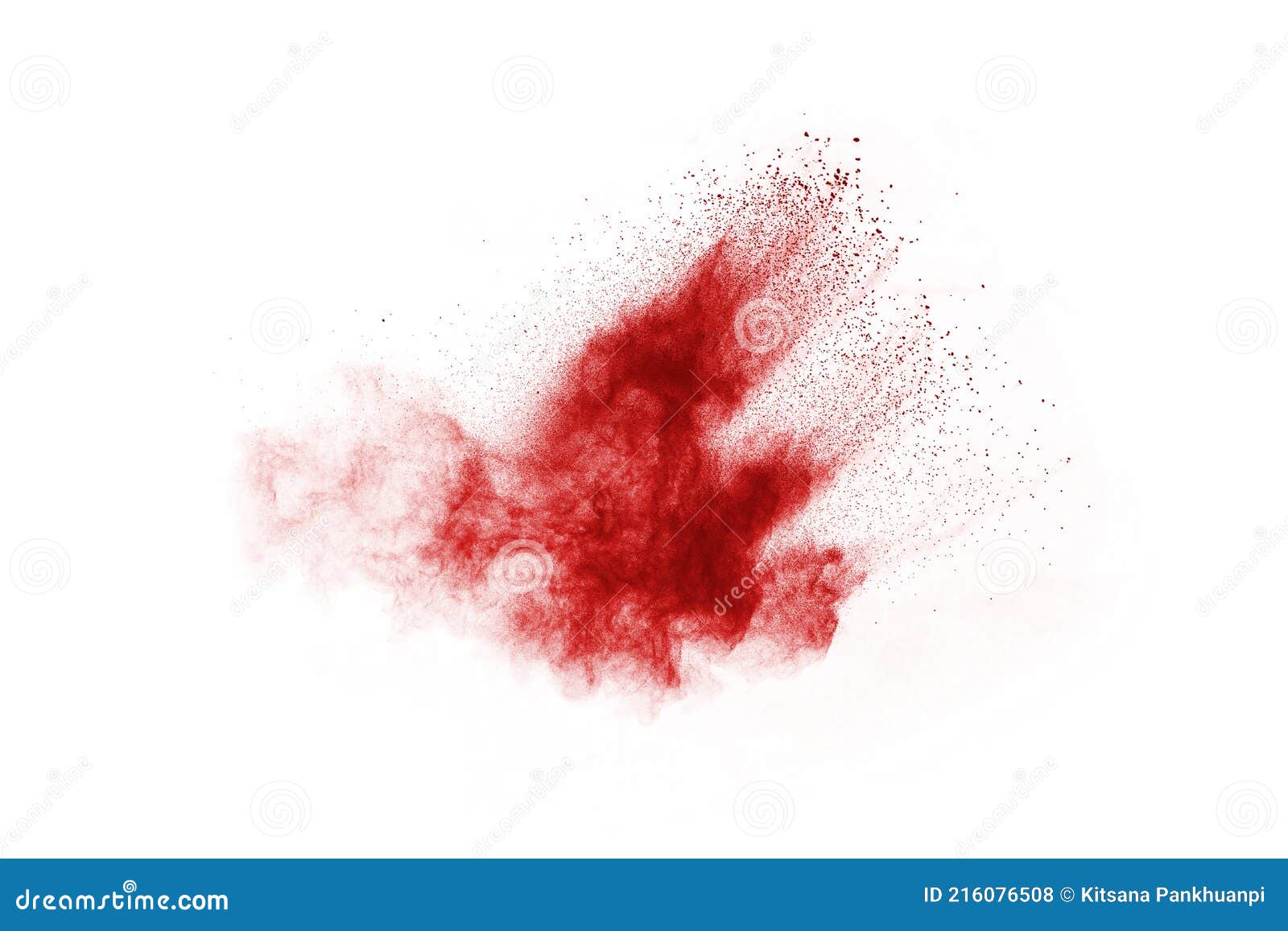 Red Powder Explosion on White Background. Stock Photo - Image of ...