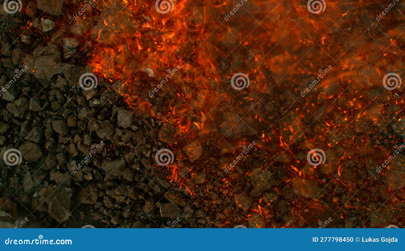 Freeze Motion of Rotating Coal Pieces with Fire Stock Photo - Image of ...
