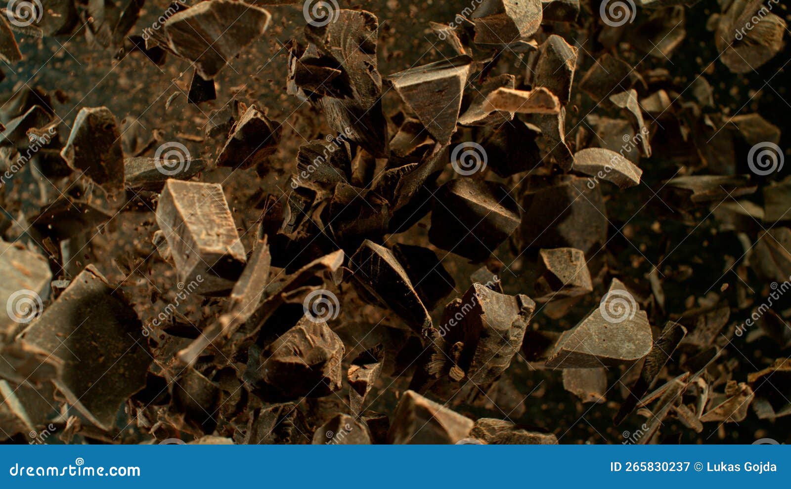 Freeze Motion Shot of Exploding Chocolate Chunks Stock Image - Image of ...