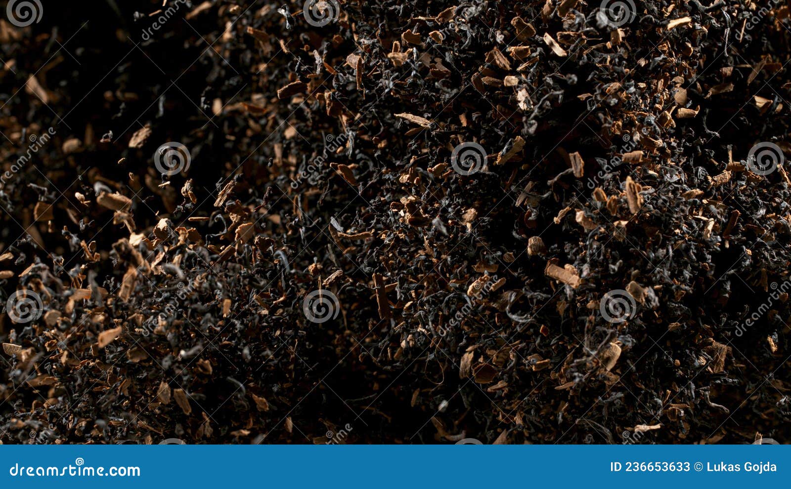 Freeze Motion Shot of Exploding Dry Tea Leaves. Stock Image - Image of ...