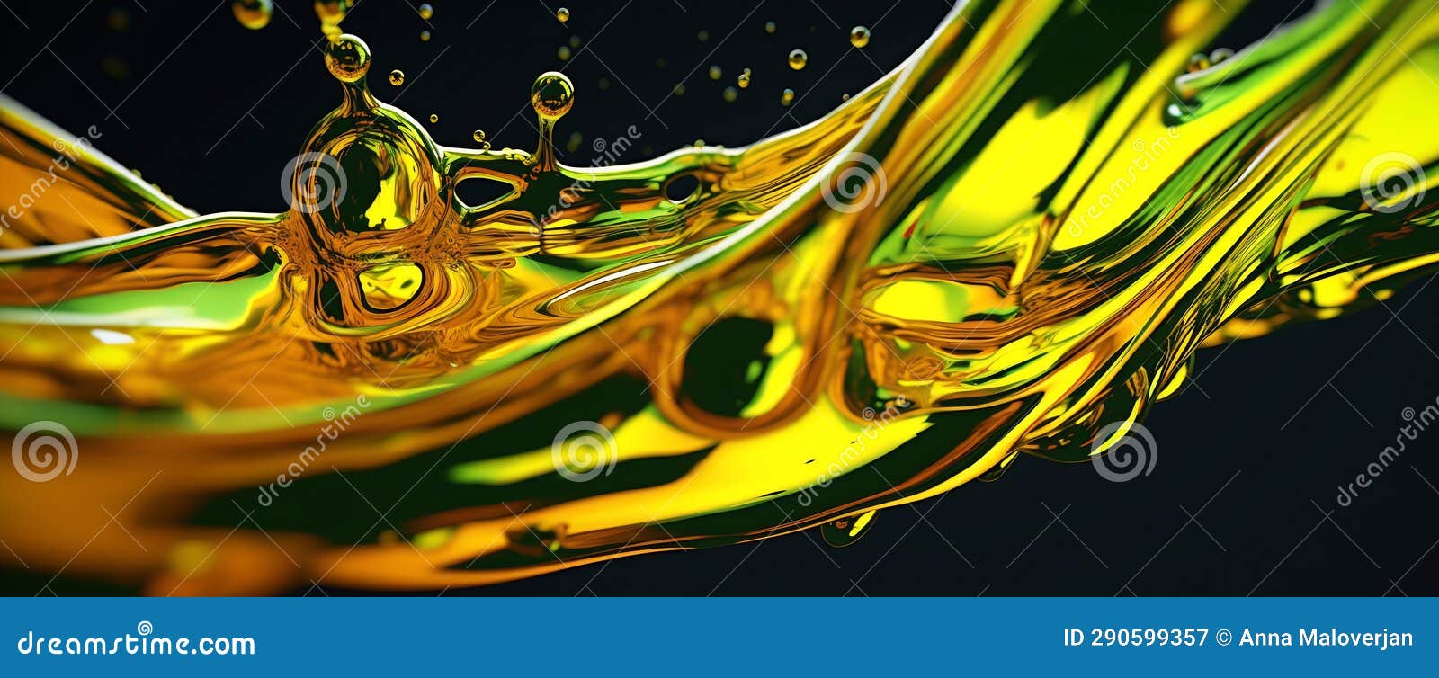 Freeze Motion Shot of Flowing Oil on Gradient Background Stock ...