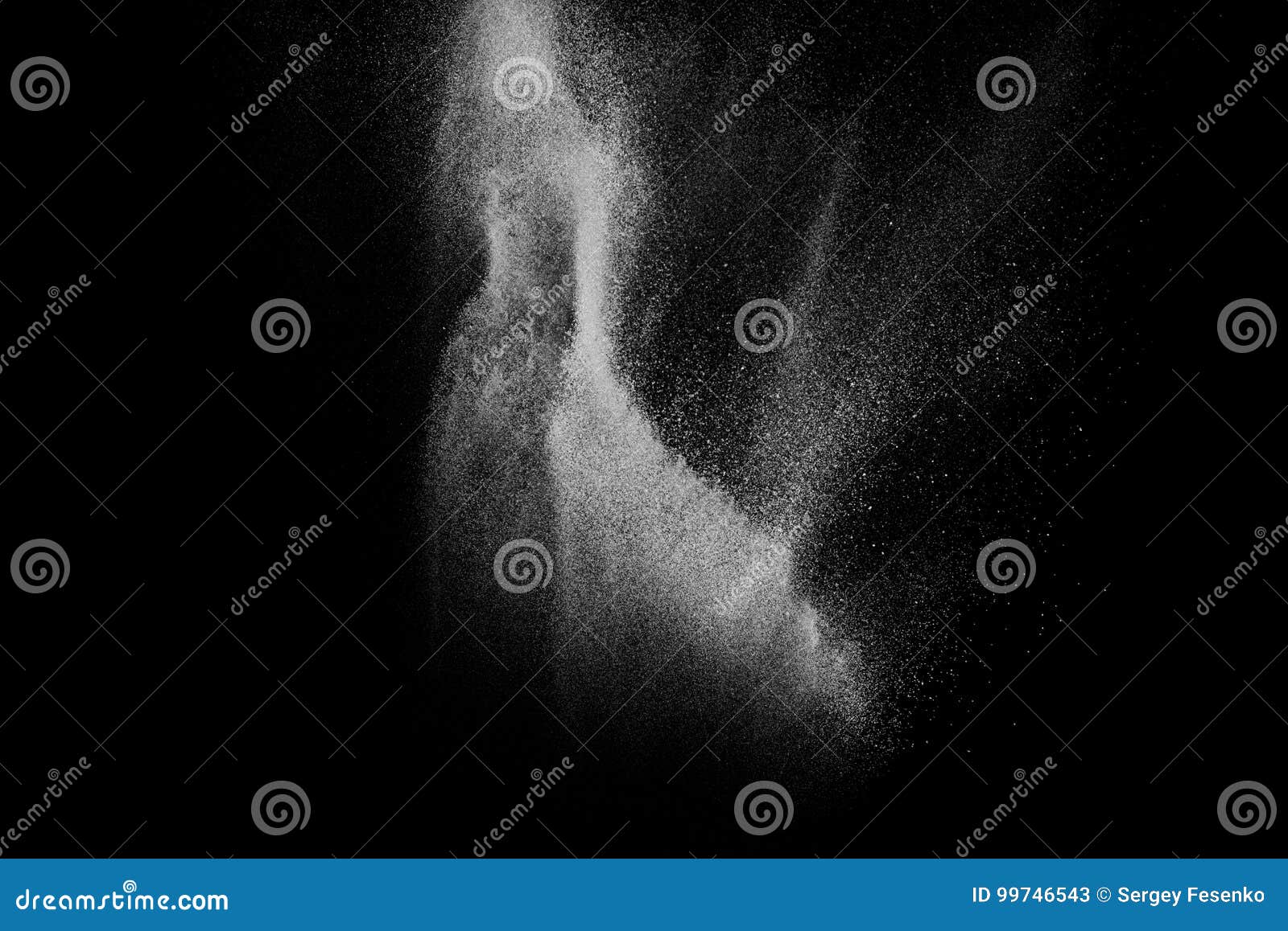 Freeze Motion of White Particles on Black Background. Stock Image ...