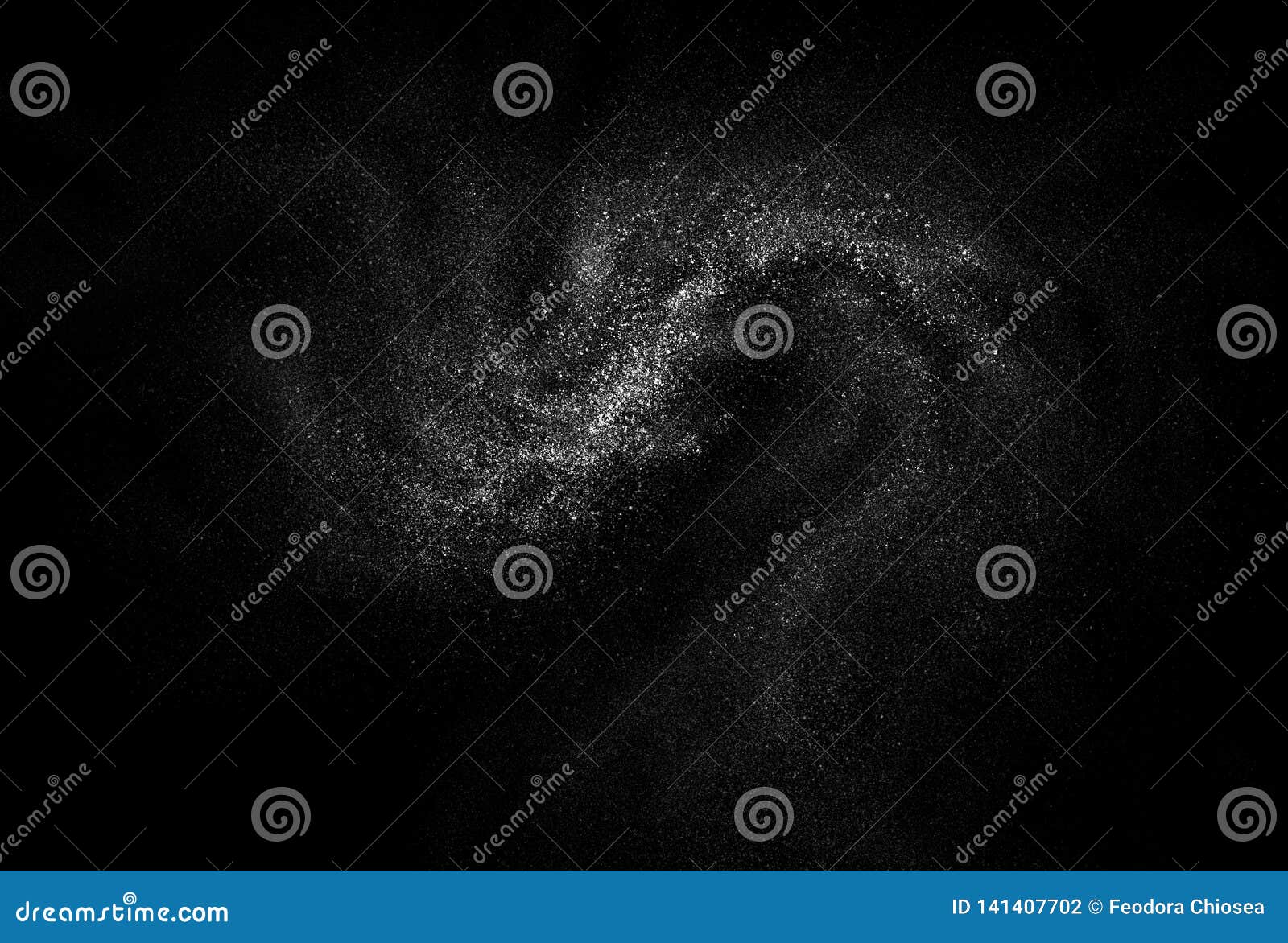 Freeze Motion Of White Dust Particles Splash On Black Background.White ...
