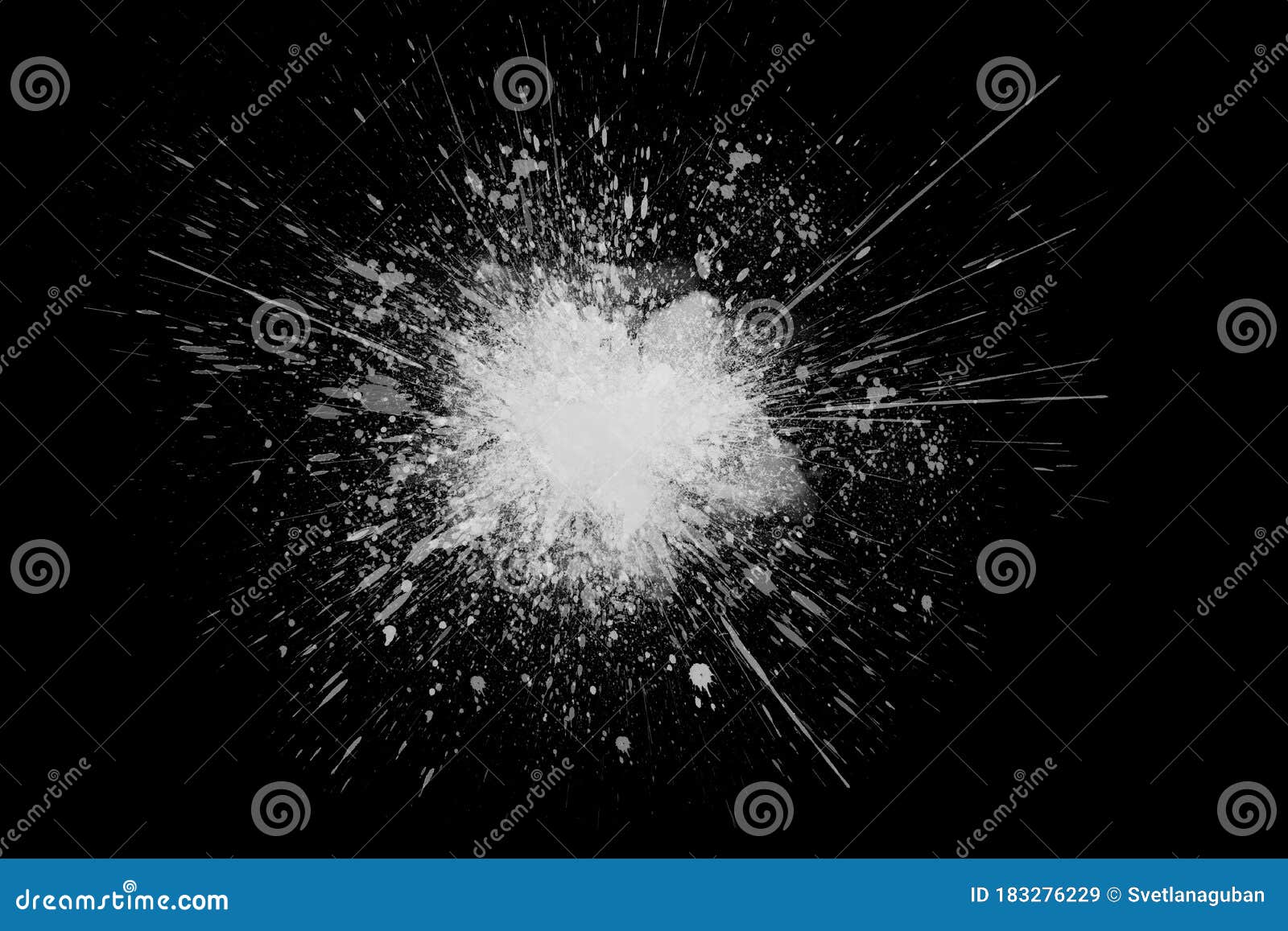 Freeze Motion of White Powder Exploding Shatter Splatter Stock ...