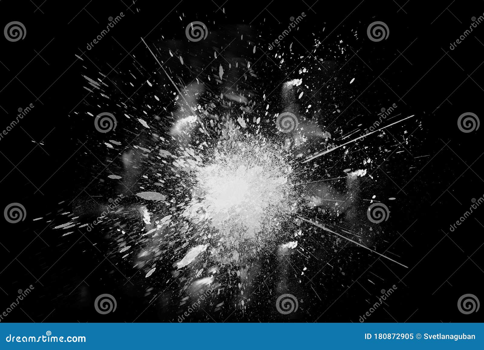 Freeze Motion of White Powder Exploding Shatter Splatter Stock ...