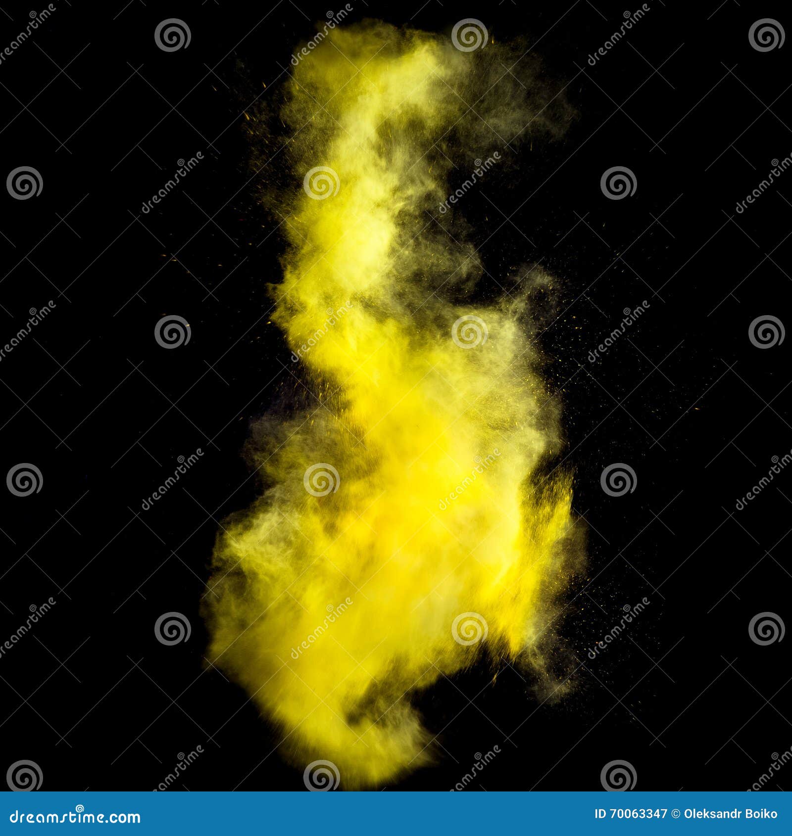 Freeze Motion of Yellow Dust Explosion Stock Image - Image of isolated ...