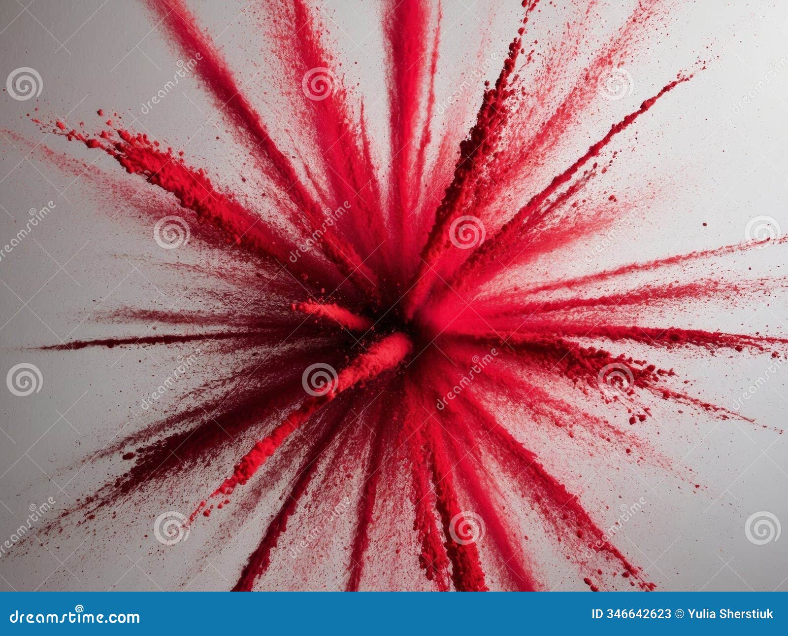 Freeze of a Red Powder Burst Spreading in All Directions. Stock Image ...
