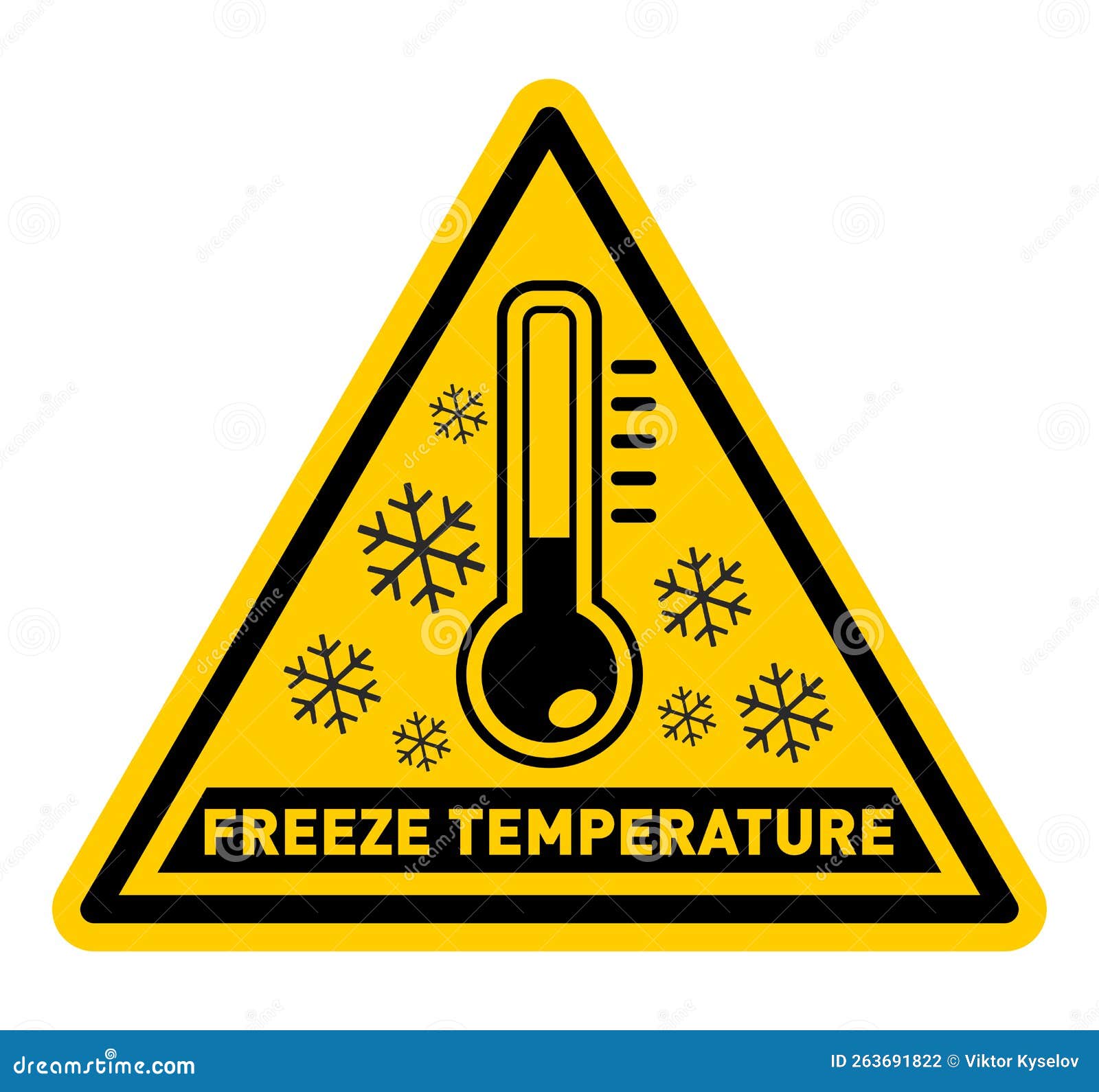 Freeze Temperature Warning Sign Stock Vector - Illustration of cool ...