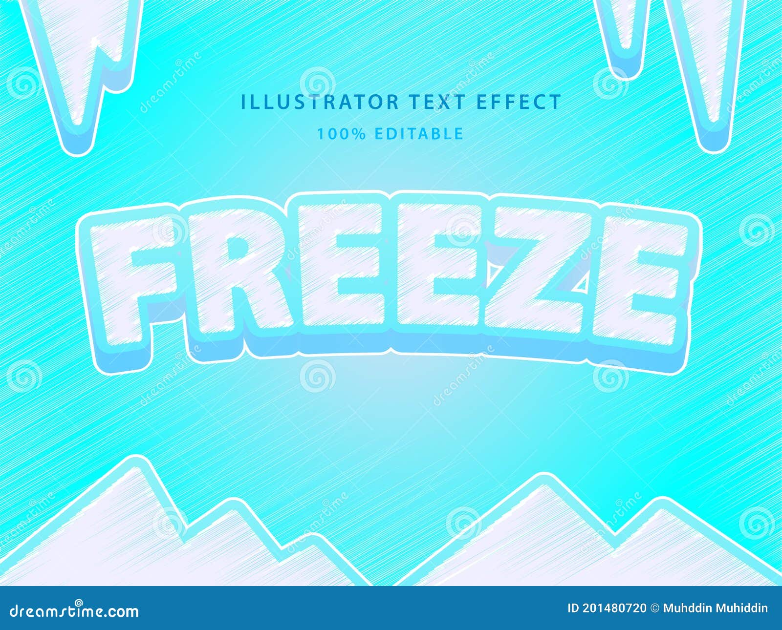 Freeze Text Effect for Illustrator Stock Vector - Illustration of ...