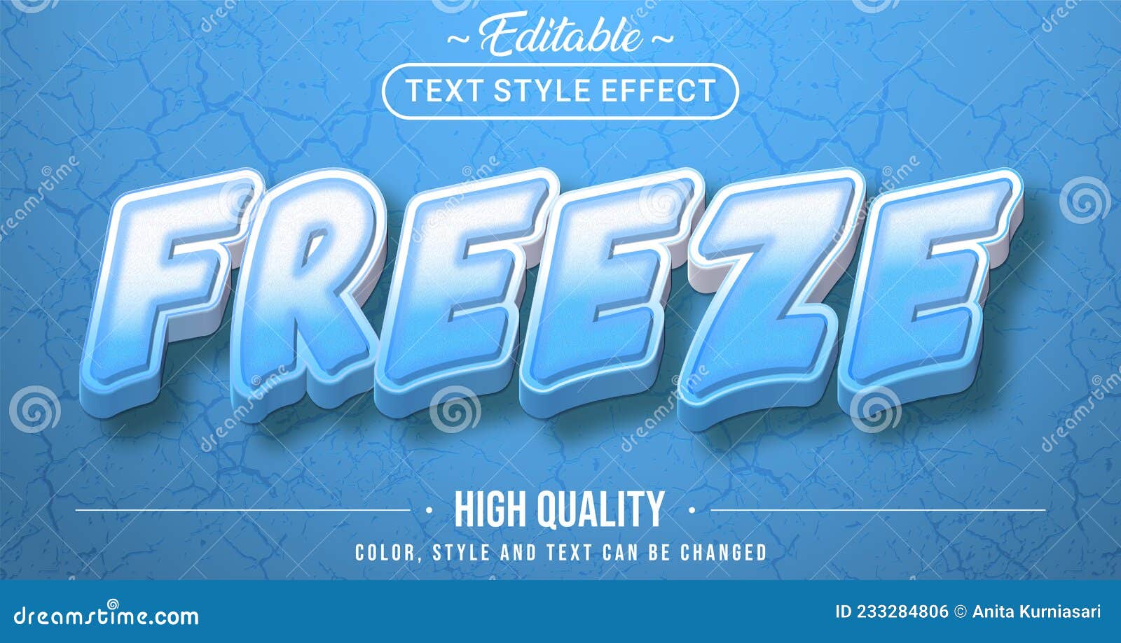 Freeze Text Effect - Editable Text Effect Stock Vector - Illustration ...