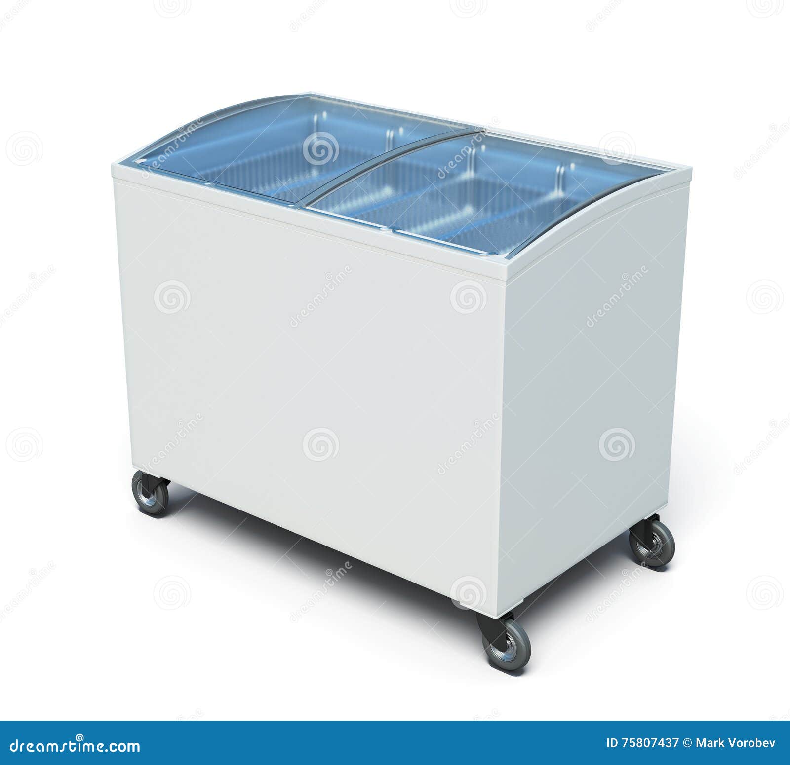 Freezer Chest On White Background. 3d Render Image Royalty-Free Stock ...