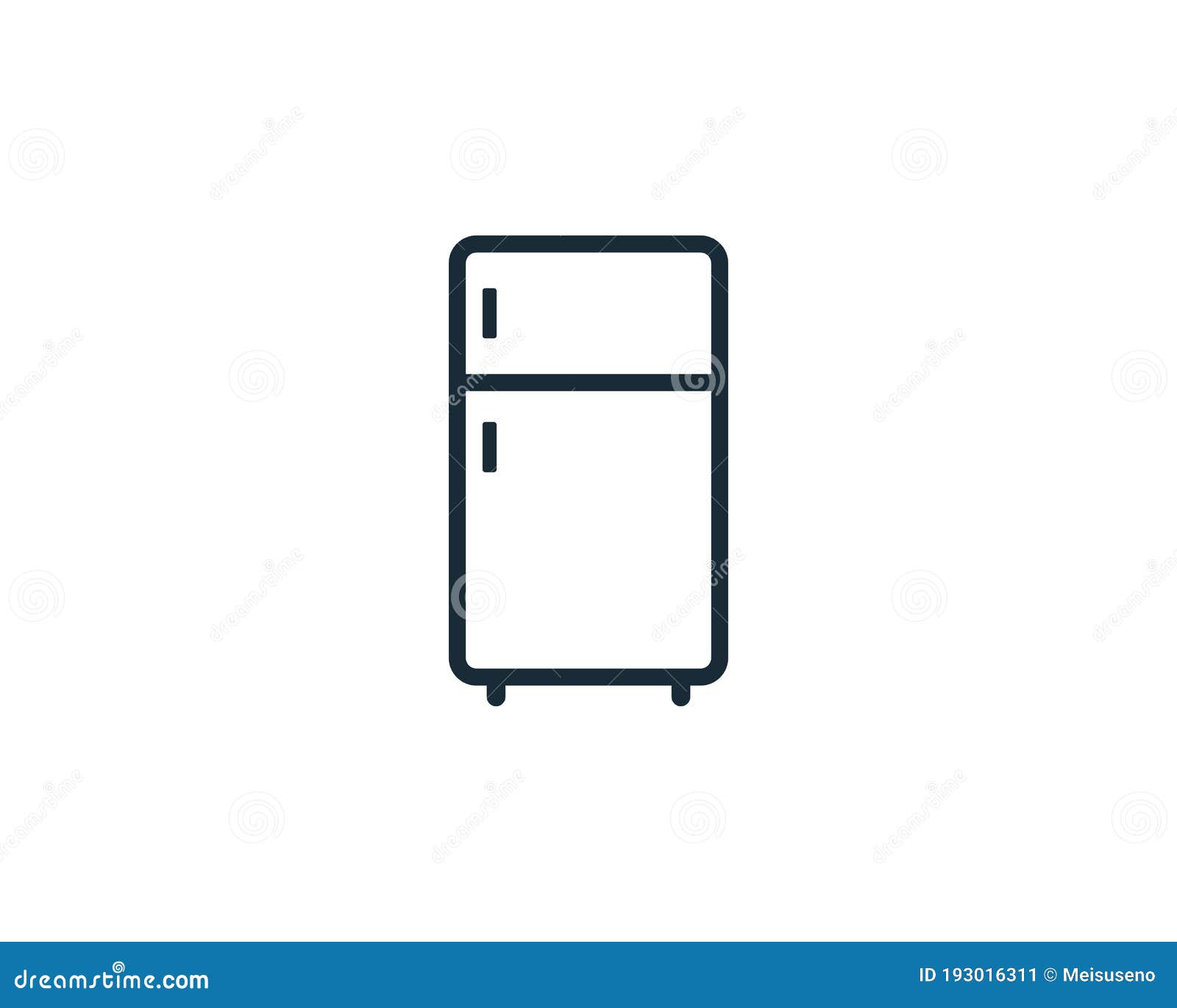 Freezer, Cooler, Fridge Thin Line Icons Set Isolated On White. Icebox ...