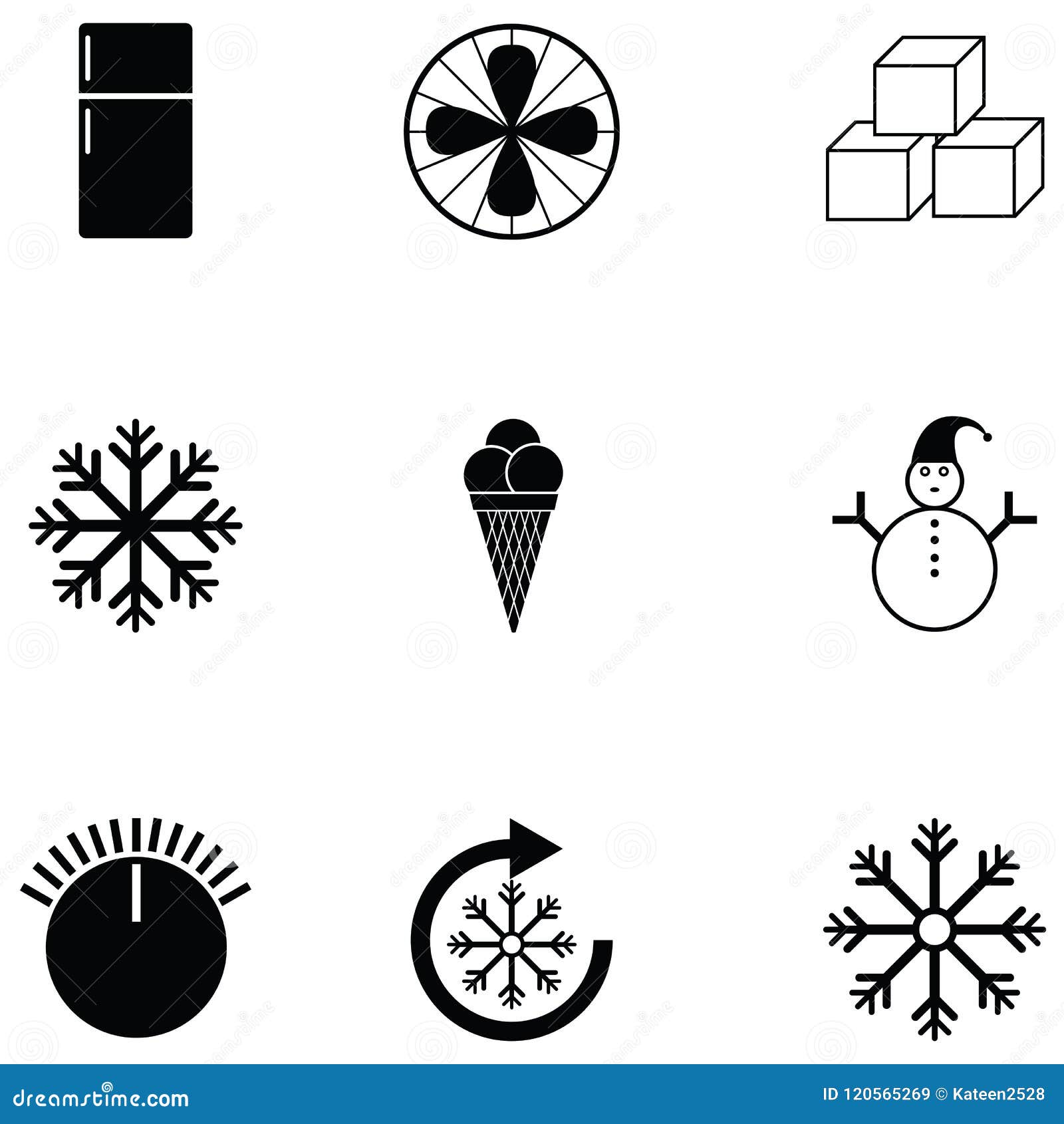 Freezer icon set stock vector. Illustration of frozen - 120565269