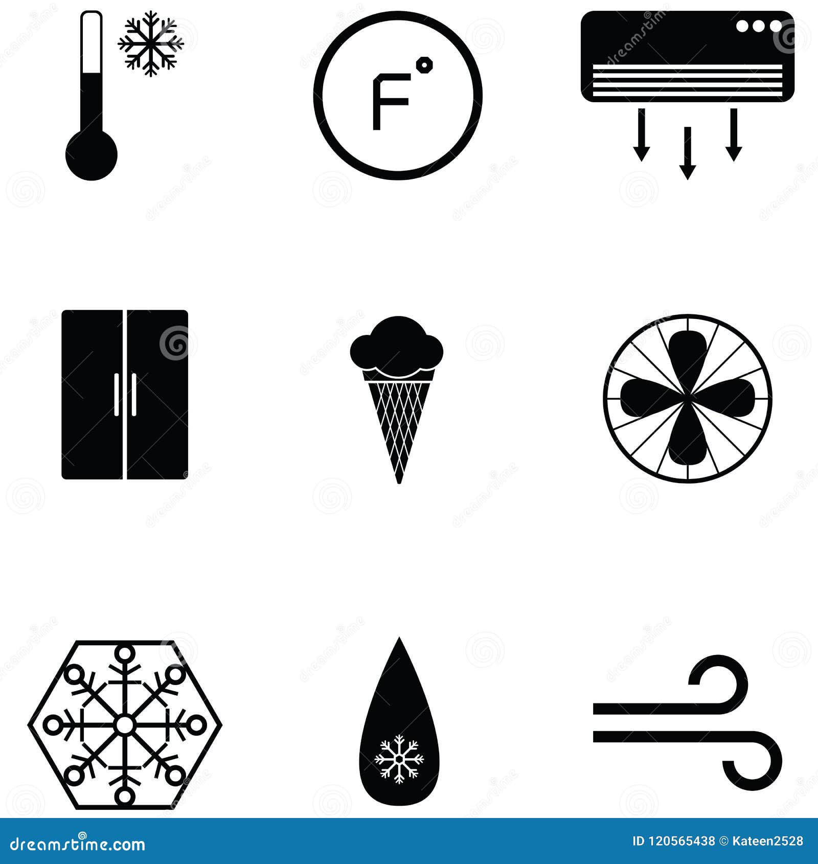 Freezer icon set stock vector. Illustration of equipment - 120565438
