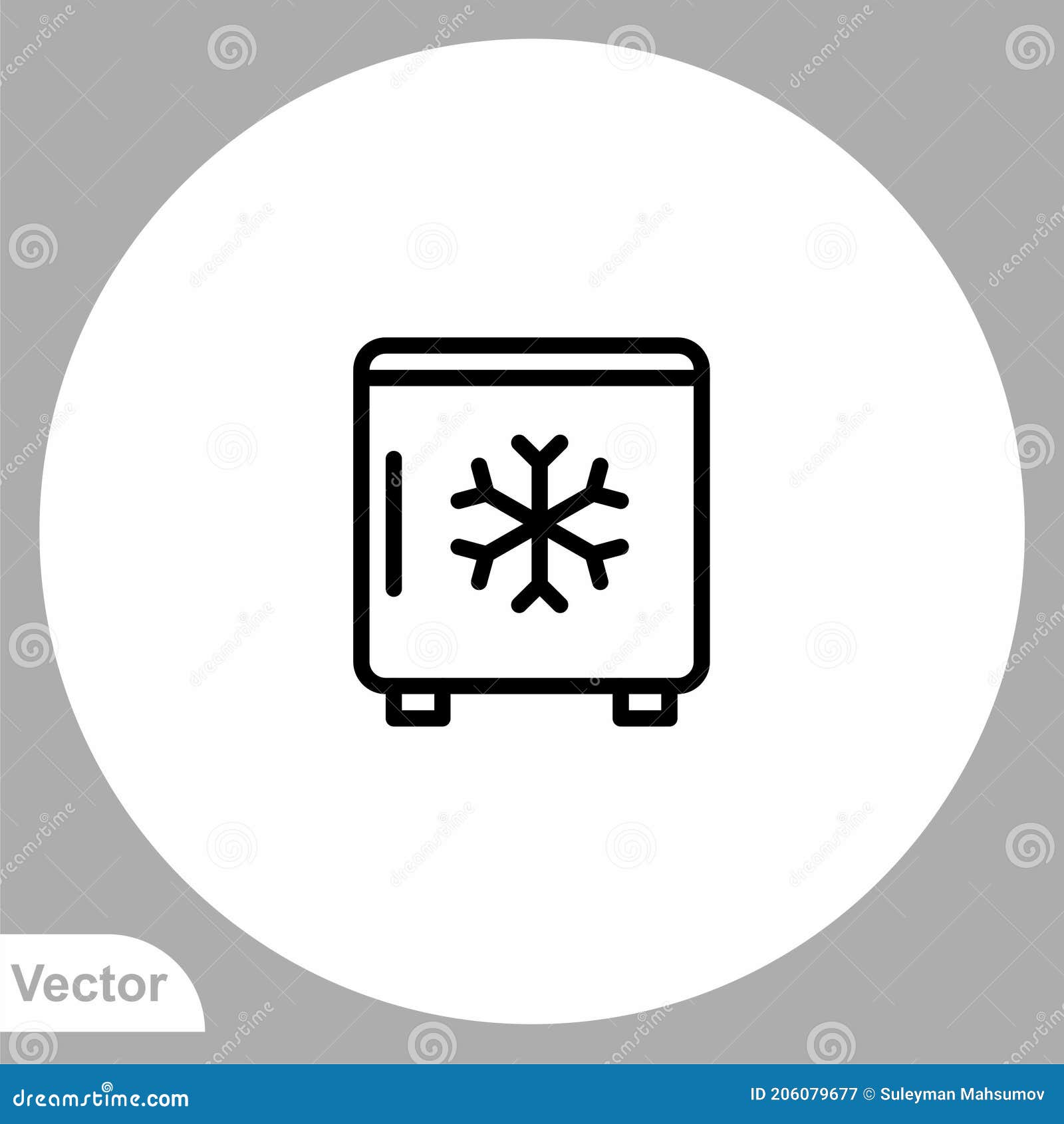 Freezer Vector Icon Sign Symbol Stock Vector - Illustration of device ...