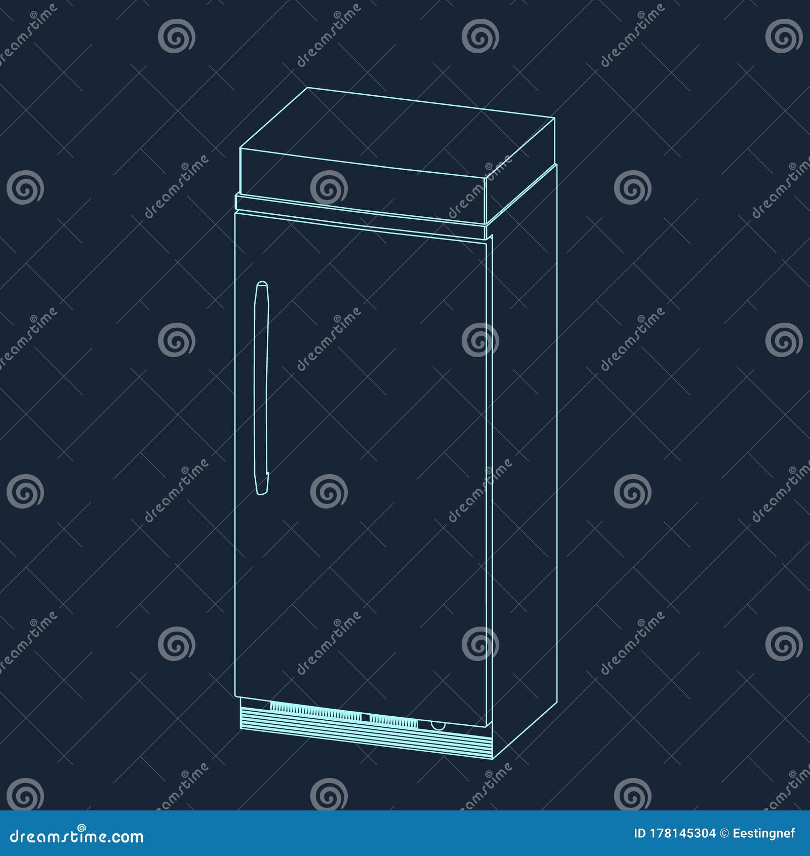 Freezer. Vector Outline Illustration Stock Vector - Illustration of ...