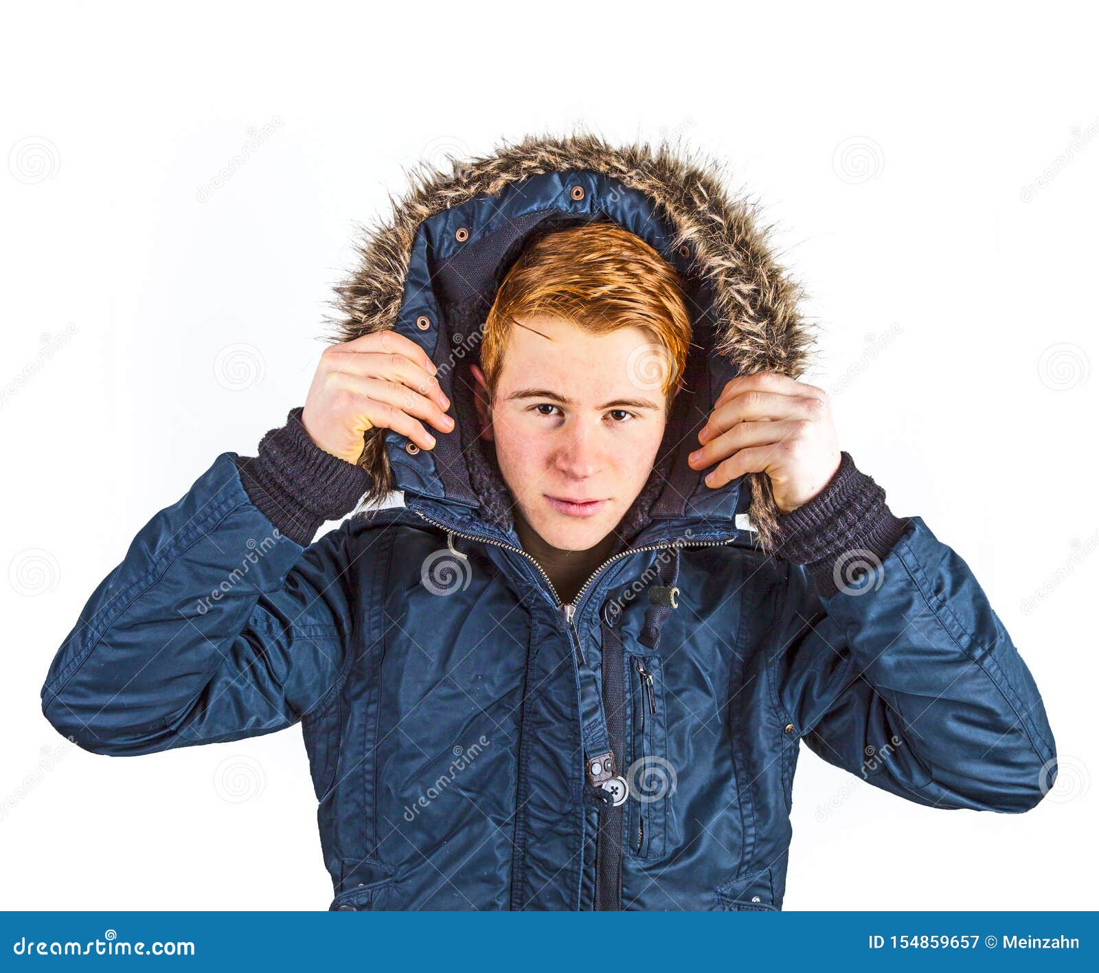 Freezing Boy in Winter Clothes Stock Image - Image of portrait, season ...