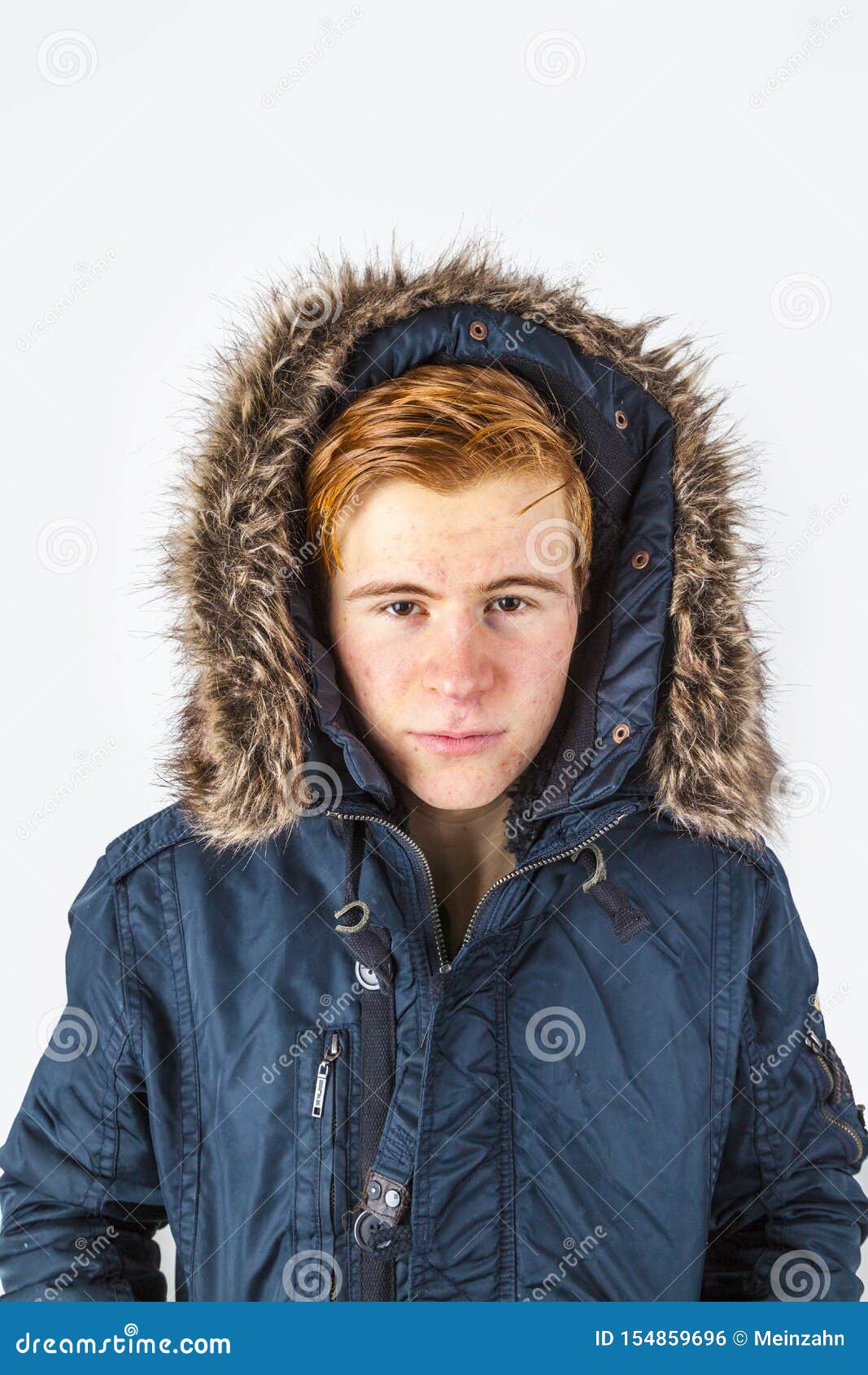 Freezing Boy in Winter Clothes Stock Photo - Image of white, teen ...