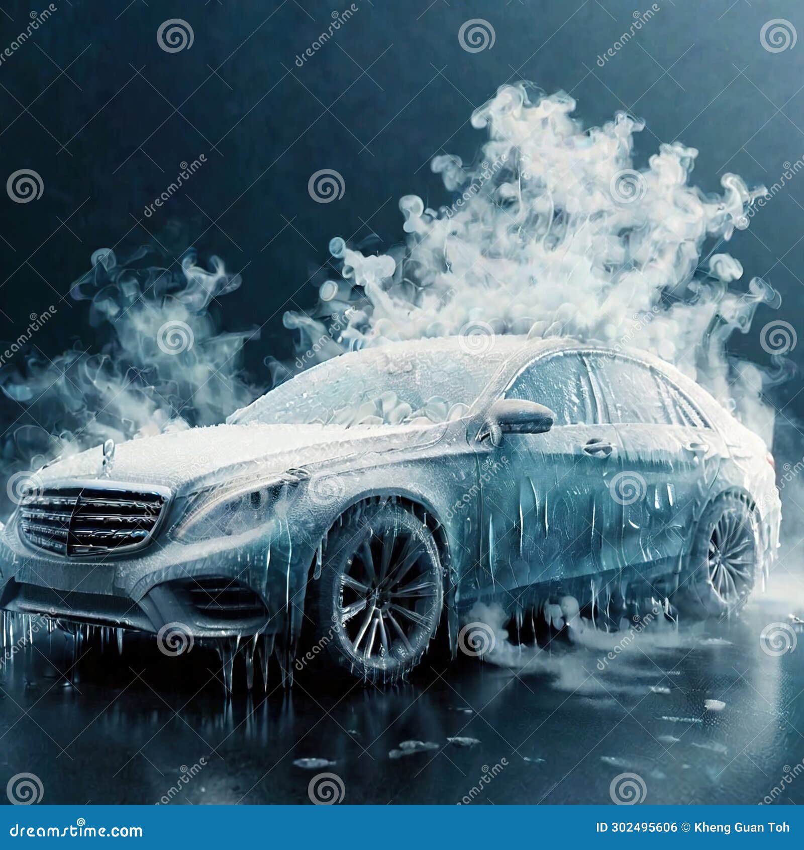 Freezing Car Automobile, Cold Frozen and Covered with Ice Stock ...