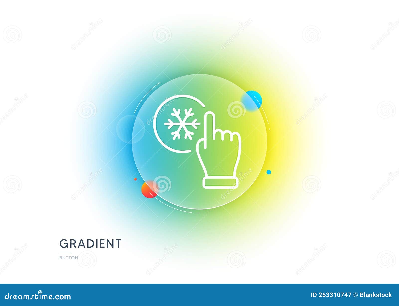 Freezing Click Line Icon. AC Cold Temperature Sign. Gradient Blur ...