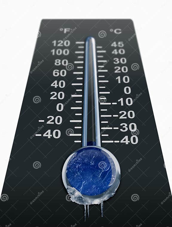 Freezing cold temperature stock illustration. Illustration of ...