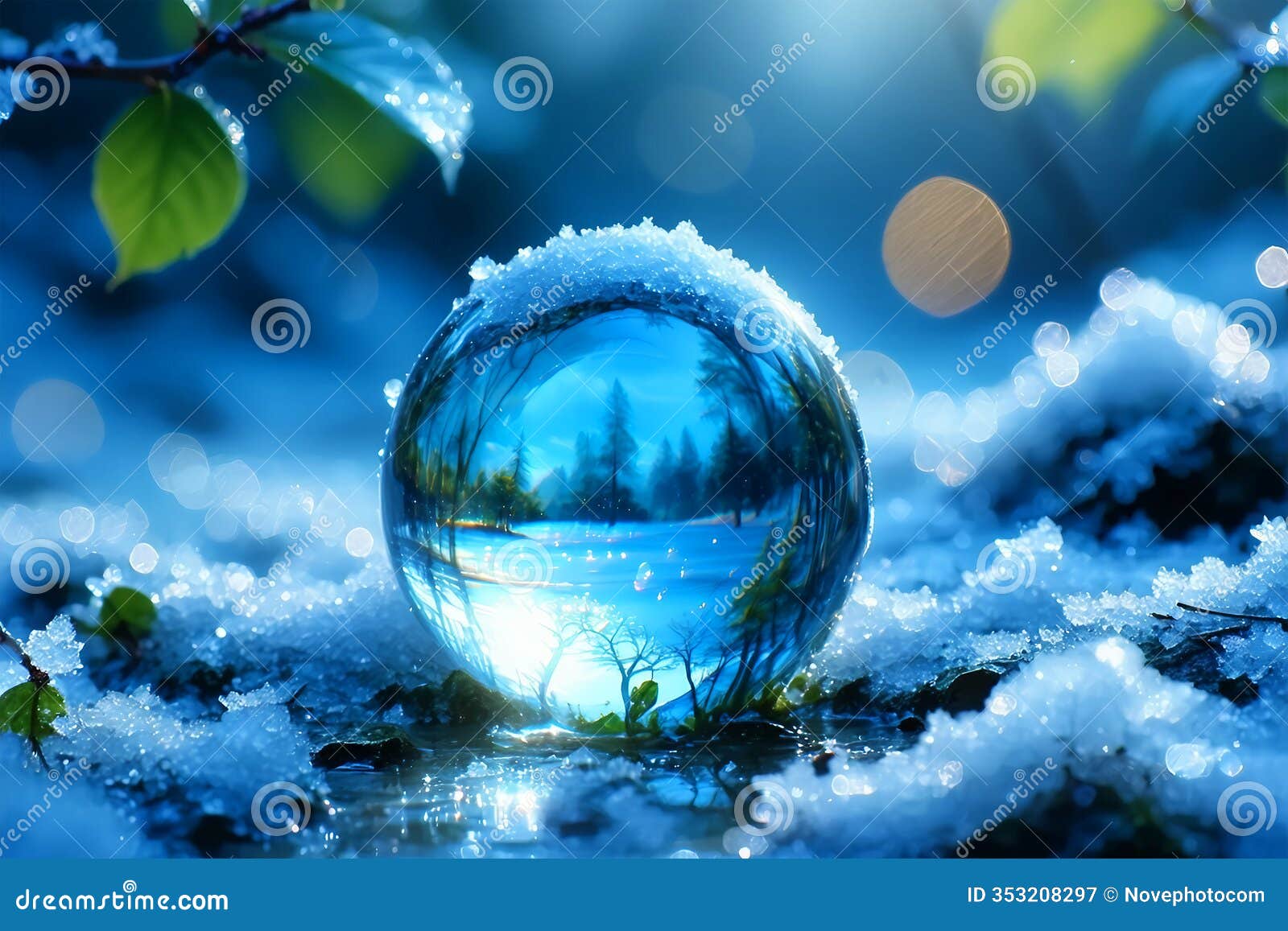 Freezing Drop in Snowfall. Blue Color Scheme Stock Illustration ...