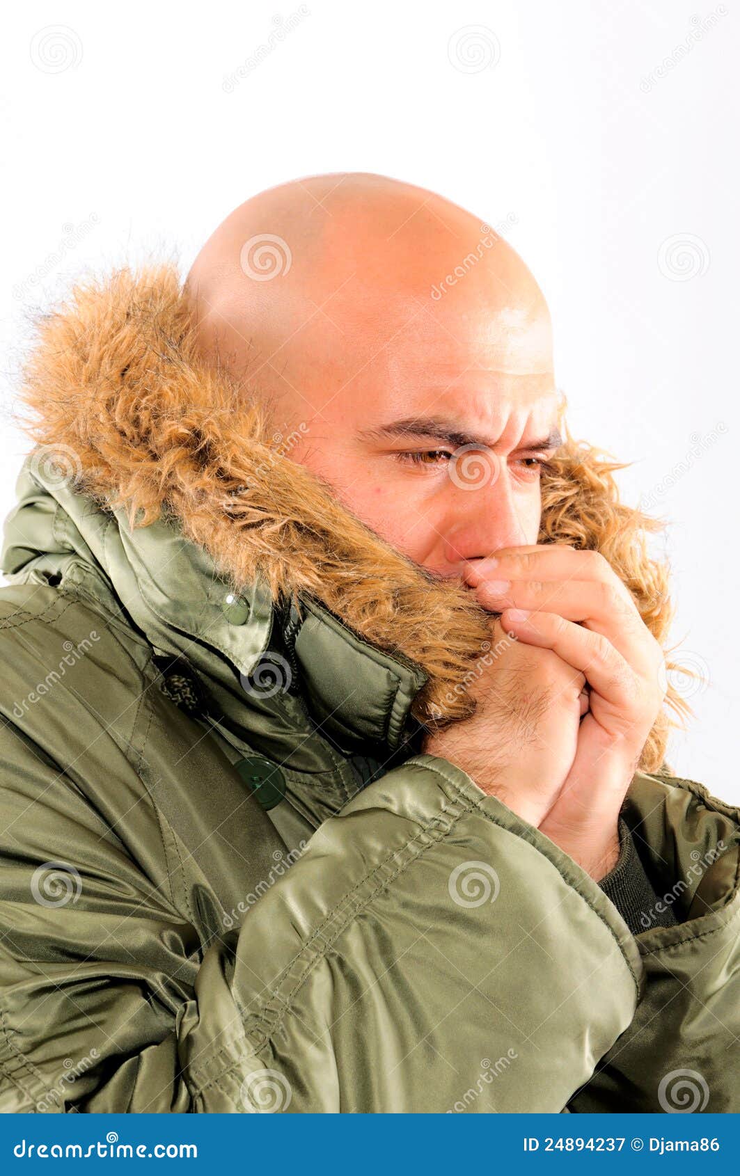 Freezing guy stock image. Image of youth, cold, balness - 24894237
