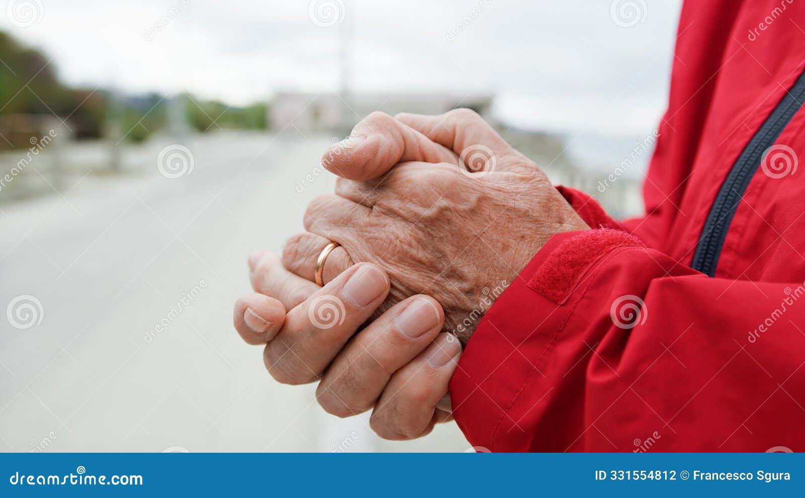Freezing Hands of an Old Man Stock Photo - Image of outdoor ...