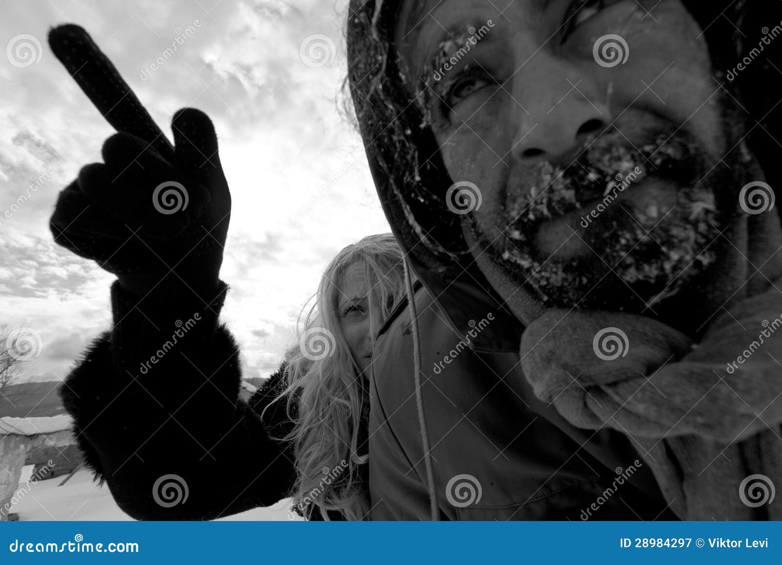Freezing homeless couple stock image. Image of frozen - 28984297