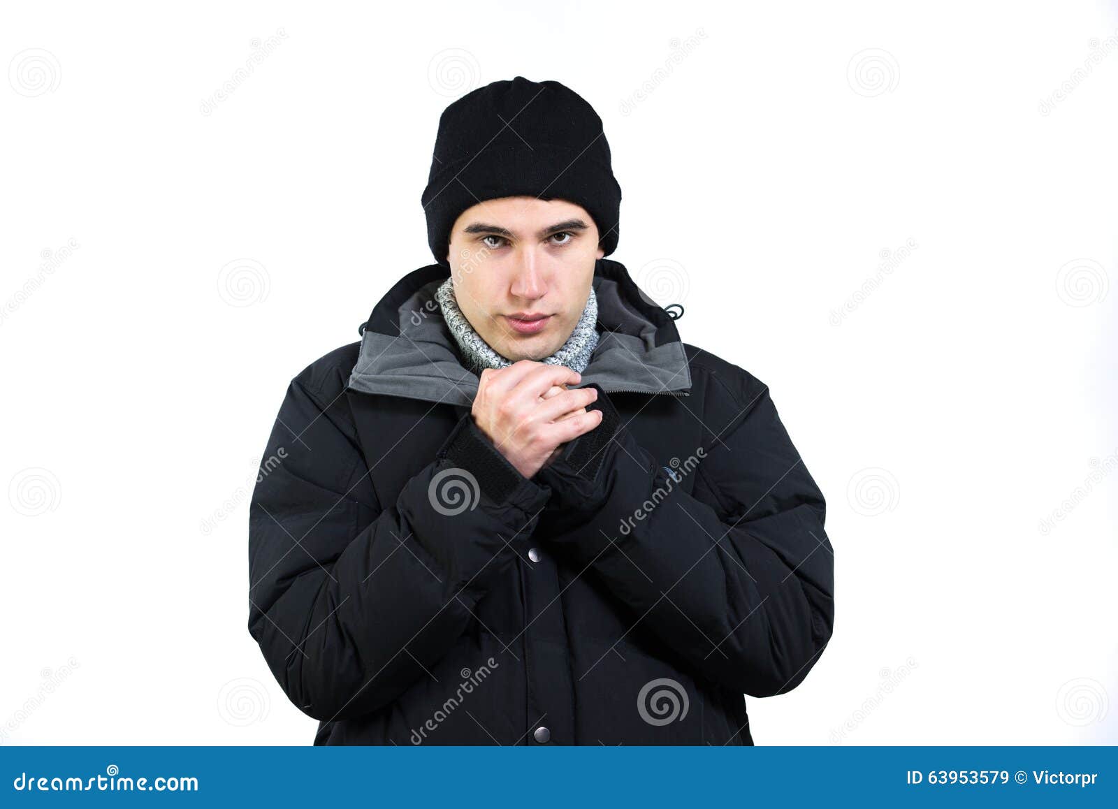 Freezing man stock image. Image of young, white, winter - 63953579