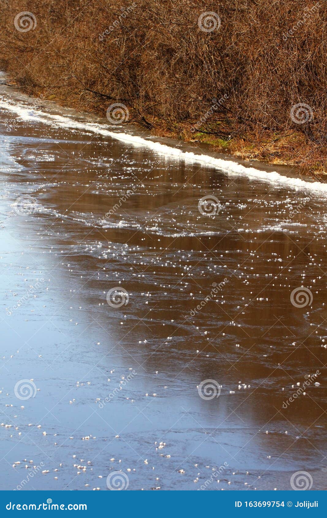 Freezing river stock photo. Image of tree, landscape - 163699754