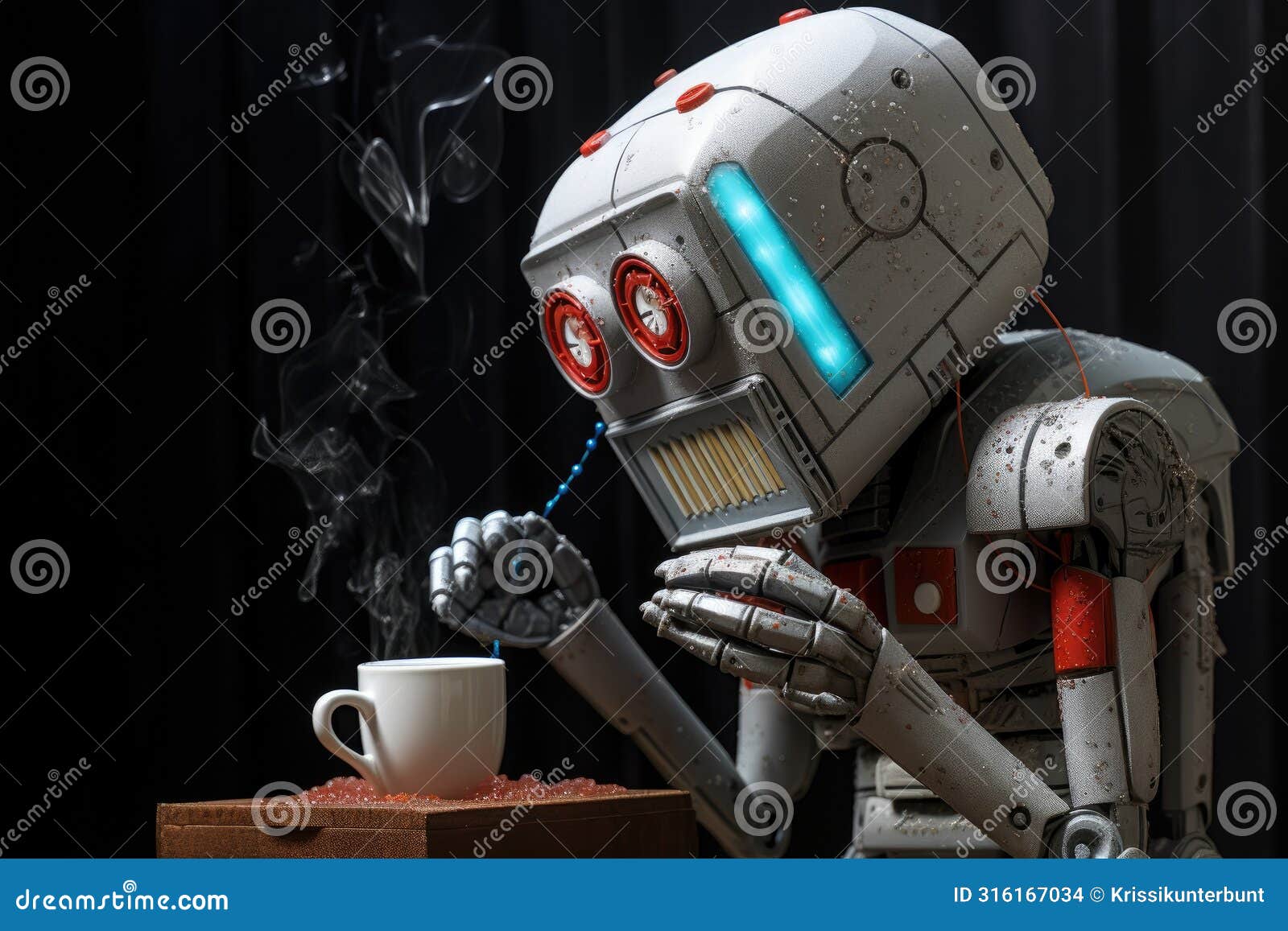 Freezing Robot with a Cold AI Generated Stock Illustration ...
