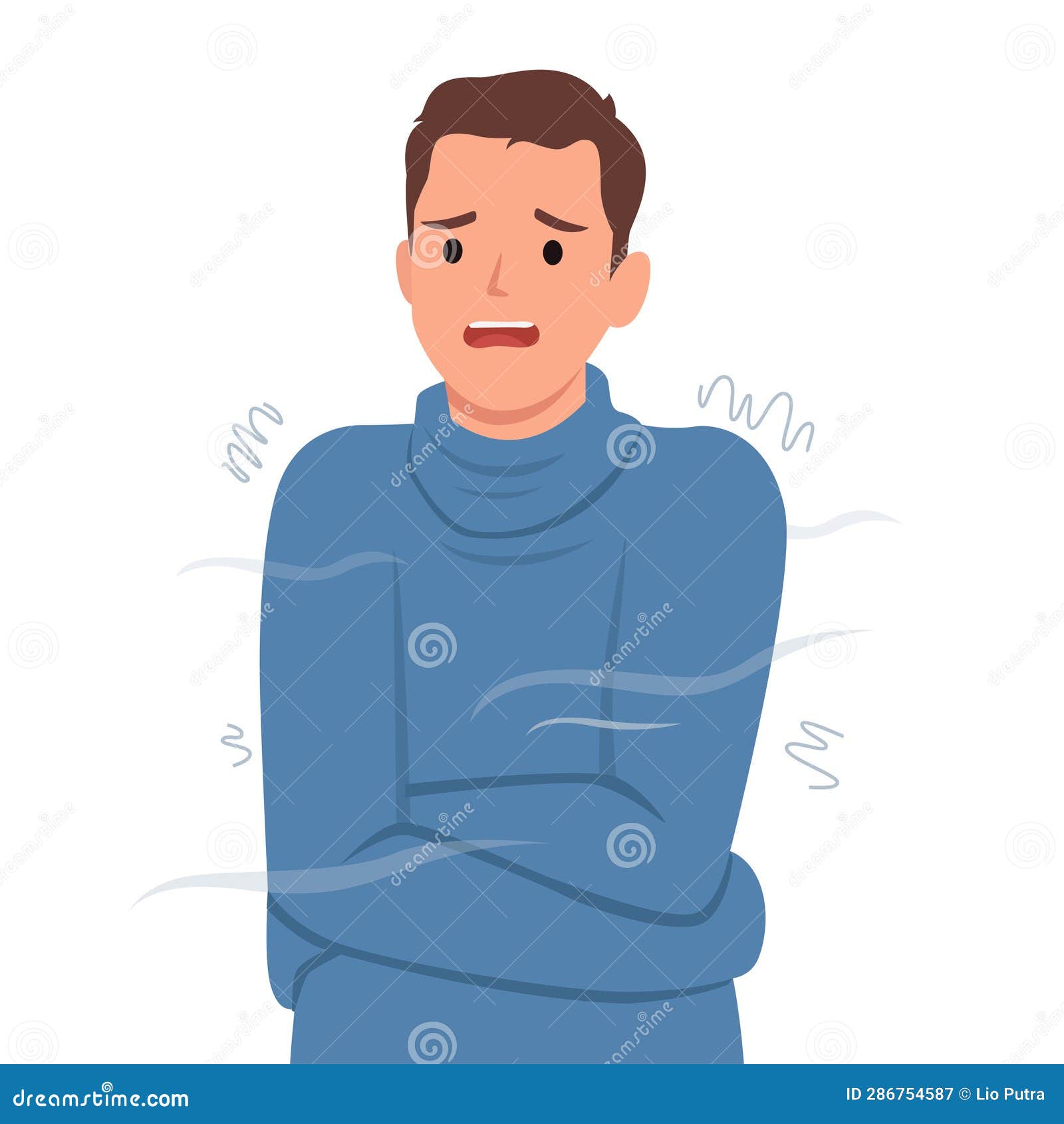 Freezing and Shivering Man on Winter Cold Stock Vector - Illustration ...