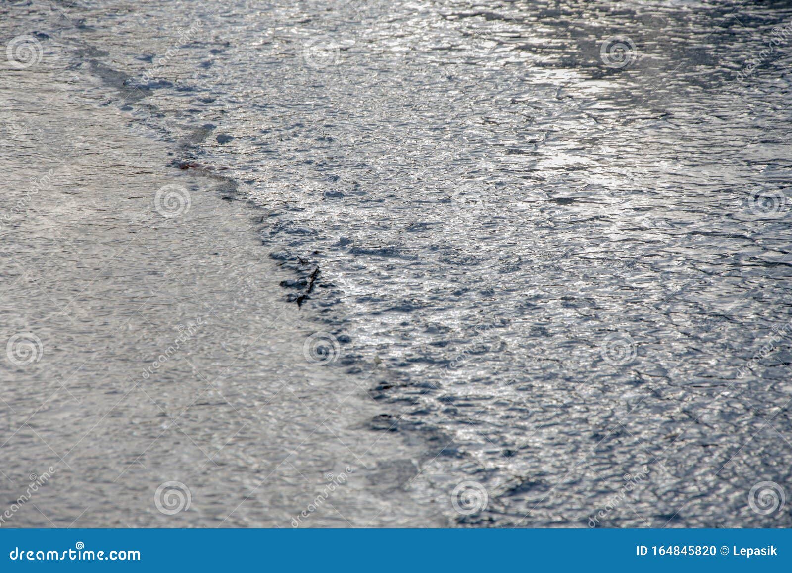 Freezing of the Surface of the Reservoir, Rapid Icing of the Lake, Cold ...