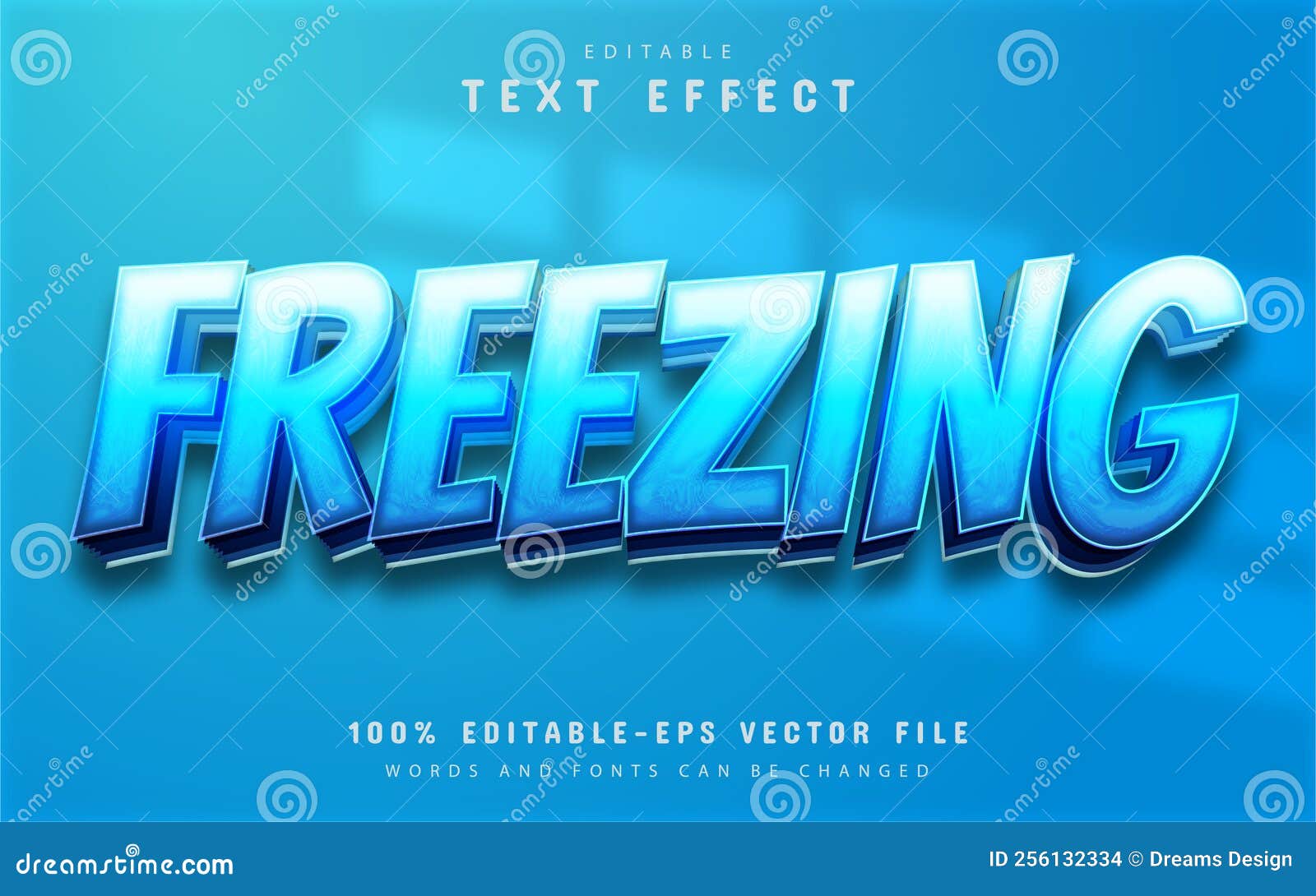 Freezing Text Effect Editable Stock Vector - Illustration of frost ...