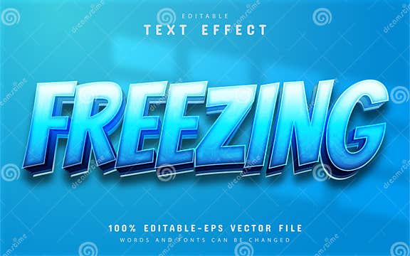Freezing Text Effect Editable Stock Vector - Illustration of frost ...