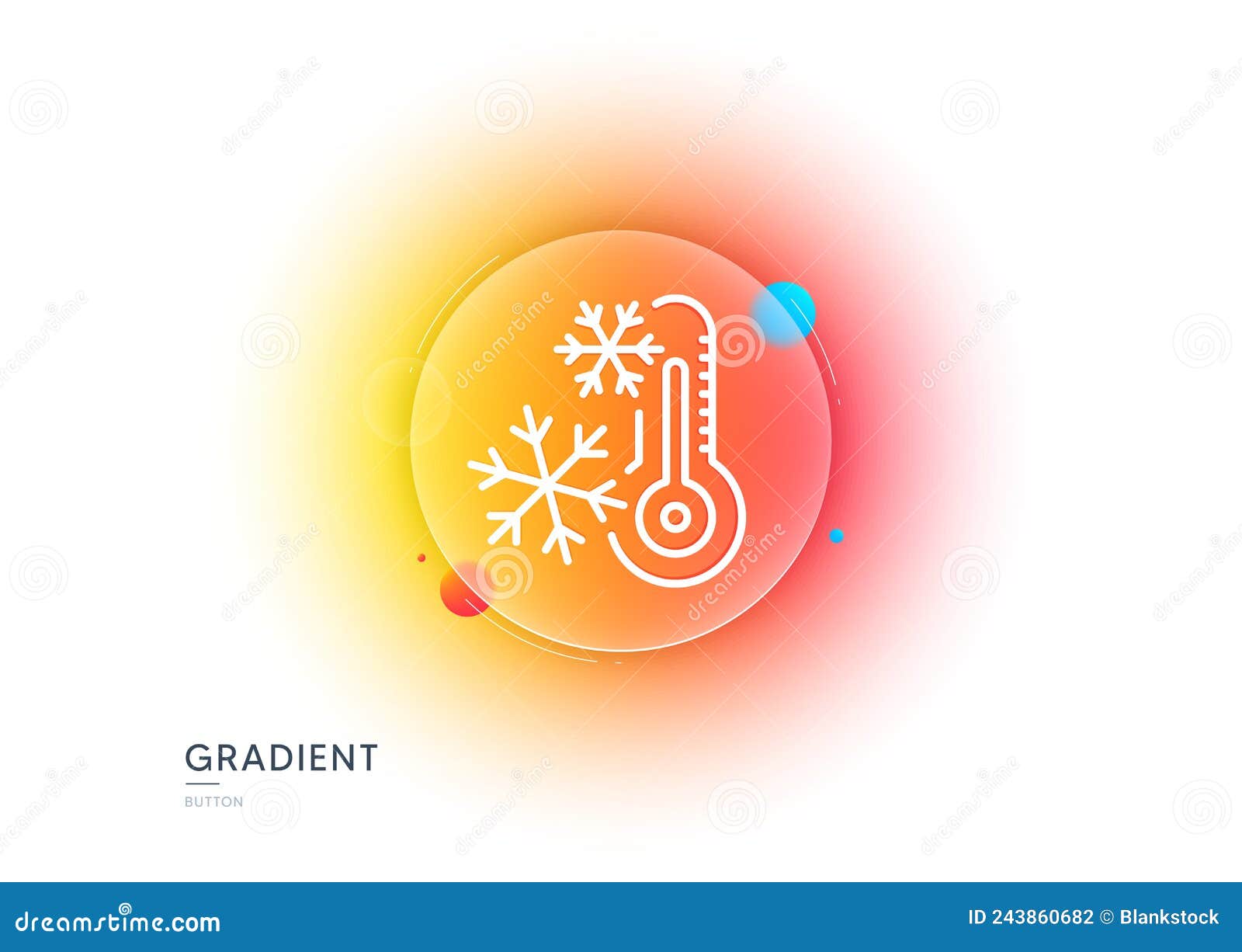Freezing Thermometer Line Icon. AC Cold Temperature Sign. Gradient Blur ...