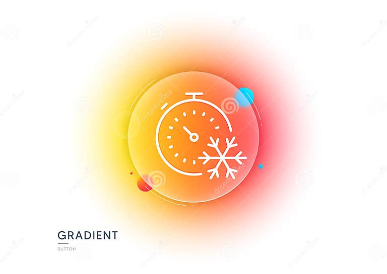 Freezing Timer Line Icon. AC Cold Temperature Sign. Gradient Blur Button. Vector Stock Vector ...