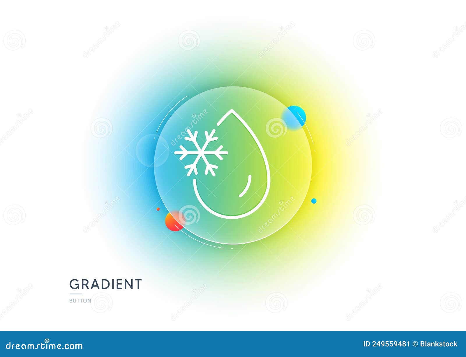 Freezing Water Line Icon. Freeze Cold Temperature Sign. Gradient Blur ...