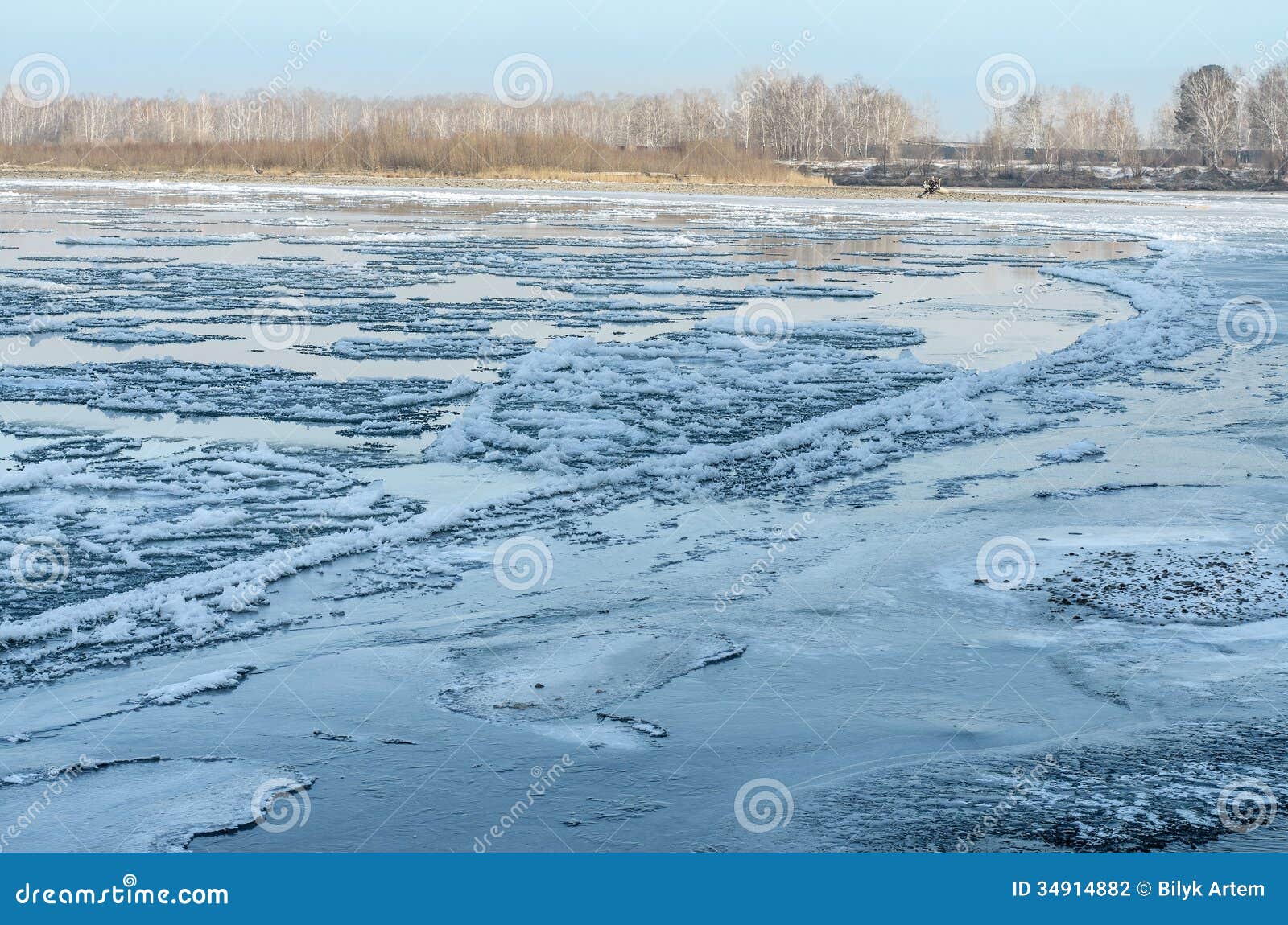 Freezing water. stock photo. Image of sunlight, snow - 34914882