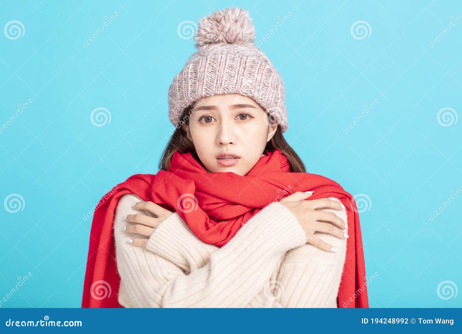 Freezing Young Woman in Winter Cloth Stock Photo - Image of dress, girl ...