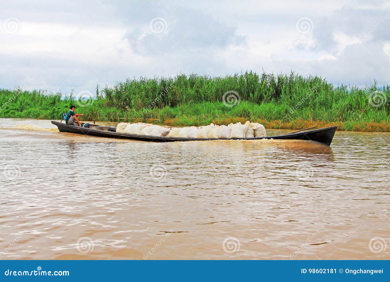 Freight Boat, Inle Lake, Myanmar Editorial Photo - Image of asian, boat ...