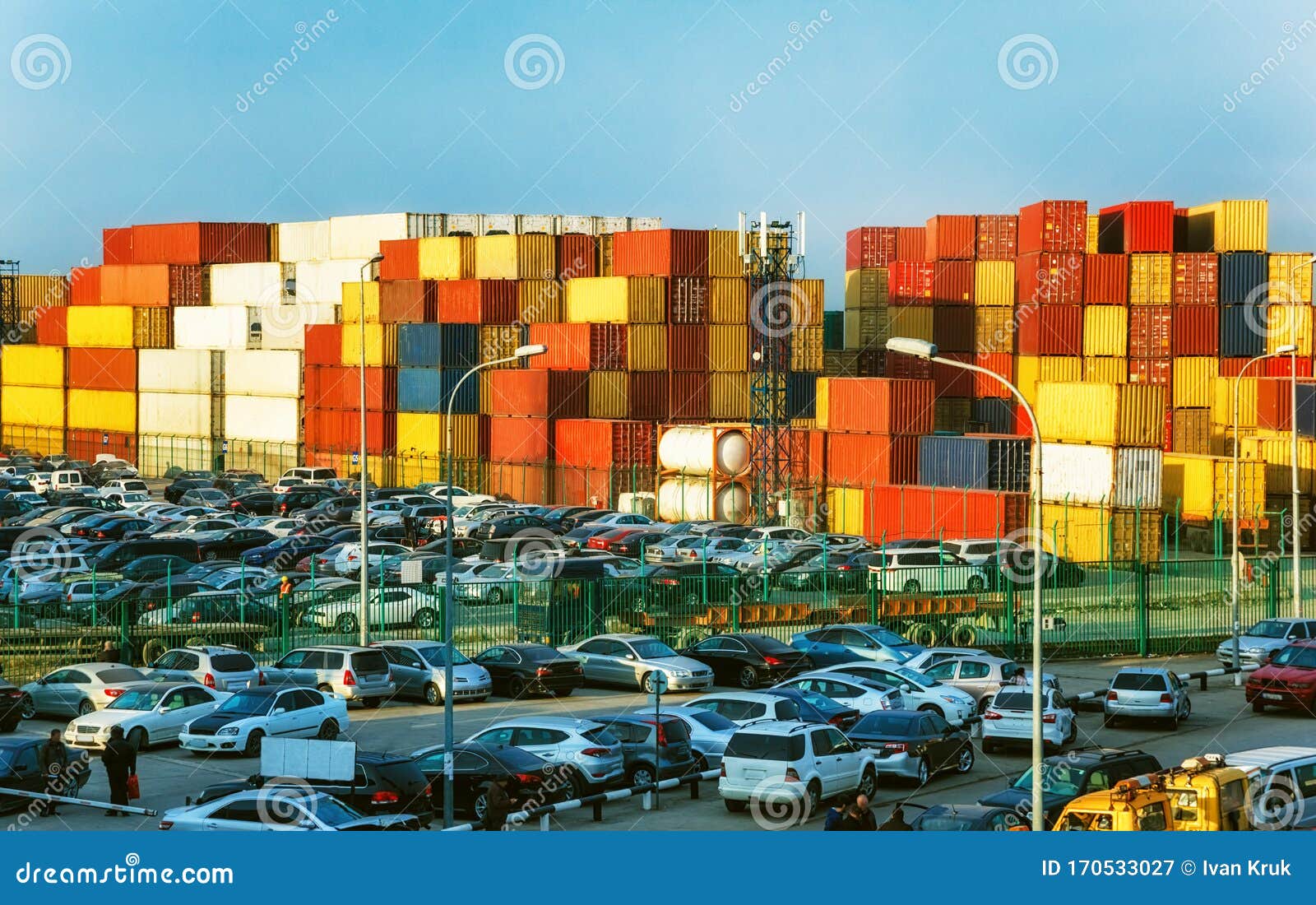 Freight Car Containers for Cargo Ships. Stock Image - Image of ...