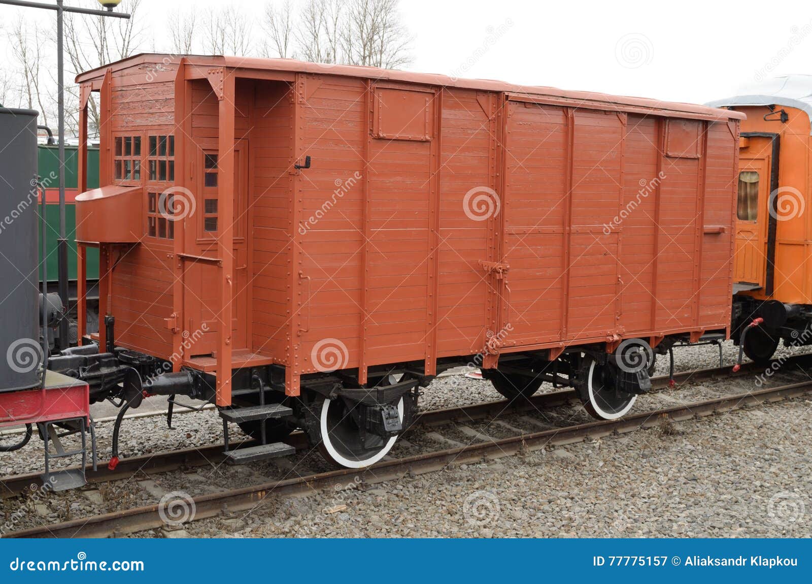 Freight car in the train. stock image. Image of railroad - 77775157