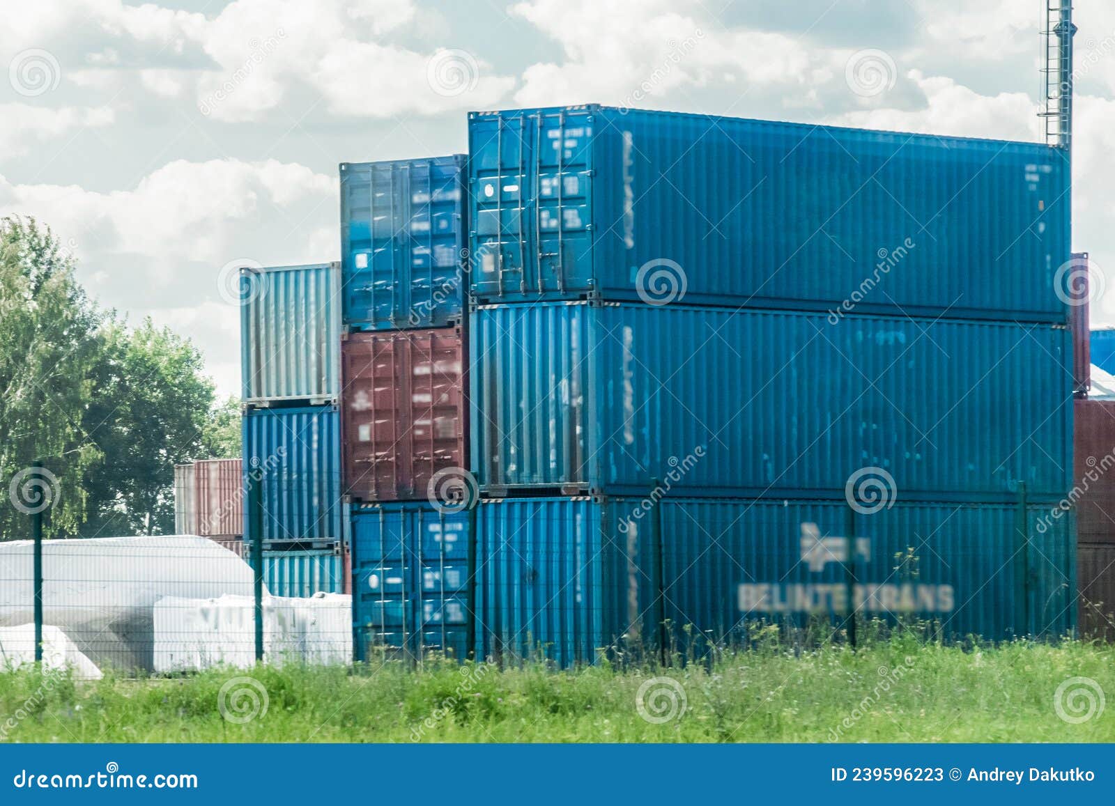 Container Transportation Truck Rear View Editorial Image ...