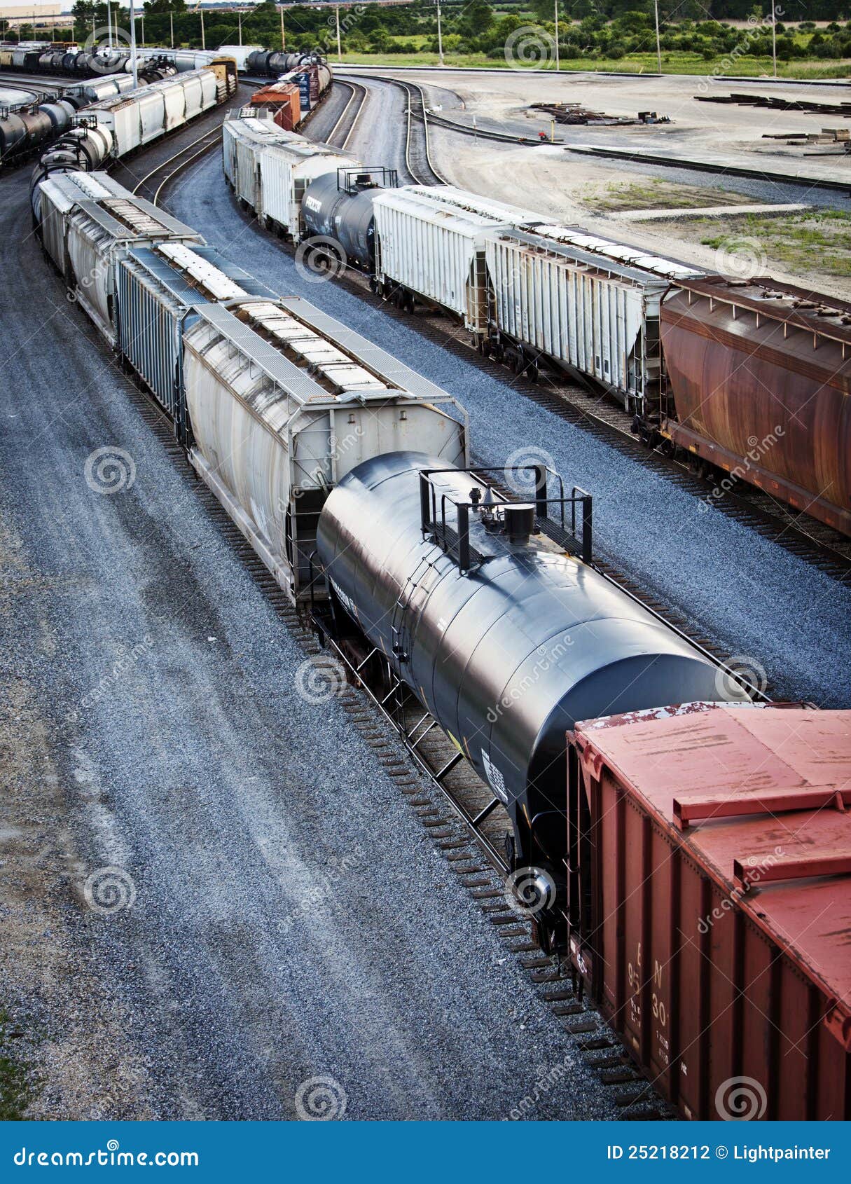 Freight Cars on Railway Tracks Stock Photo - Image of industrial ...