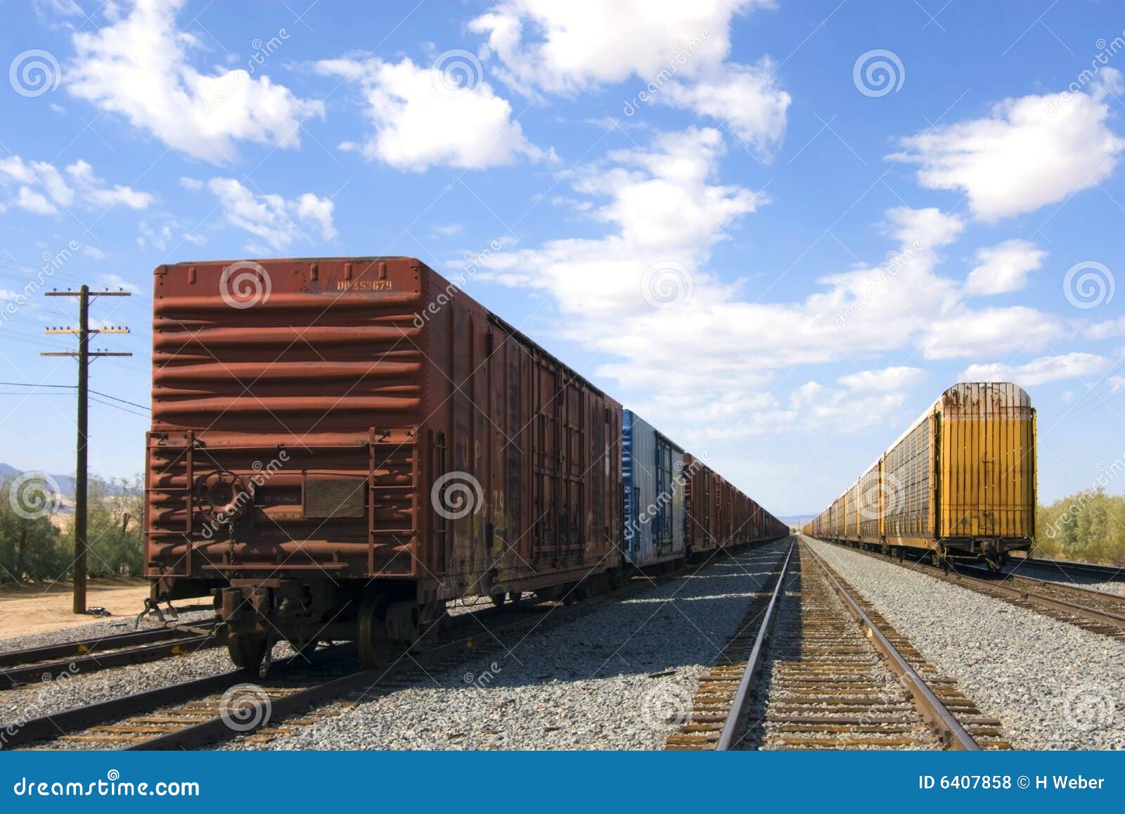 Freight Cars Sitting on Tracks Stock Photo - Image of rail, train: 6407858